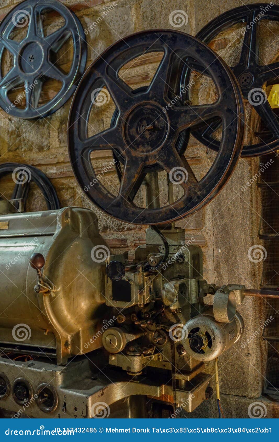 Vintage Cinematograph Machine Close Up View Stock Photo - Image of ...