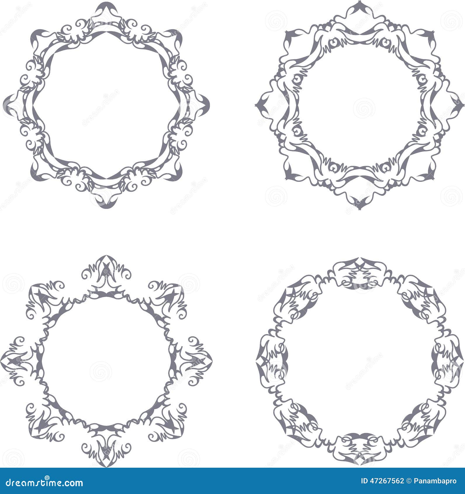 Vintage circle frame stock vector. Illustration of silhouette - 47267562