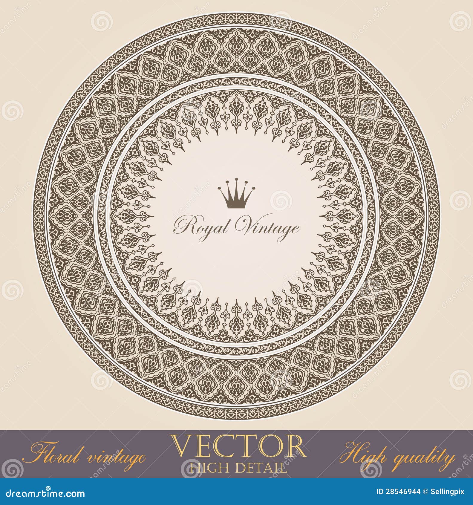 Vintage Circle Frames Design Elements Stock Vector - Illustration of ...