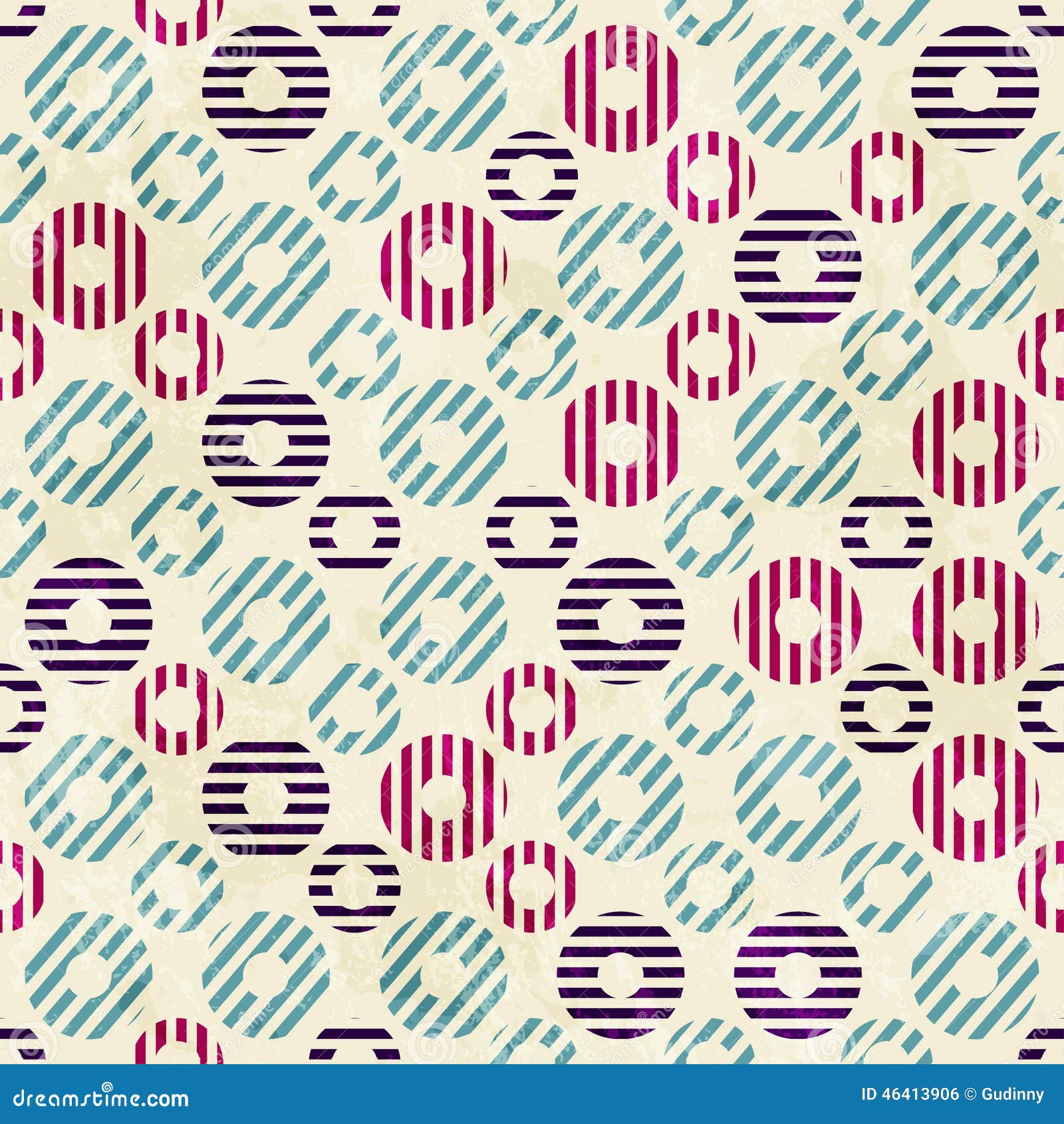 Vintage Circle Seamless Pattern with Paper Effect Stock Vector ...