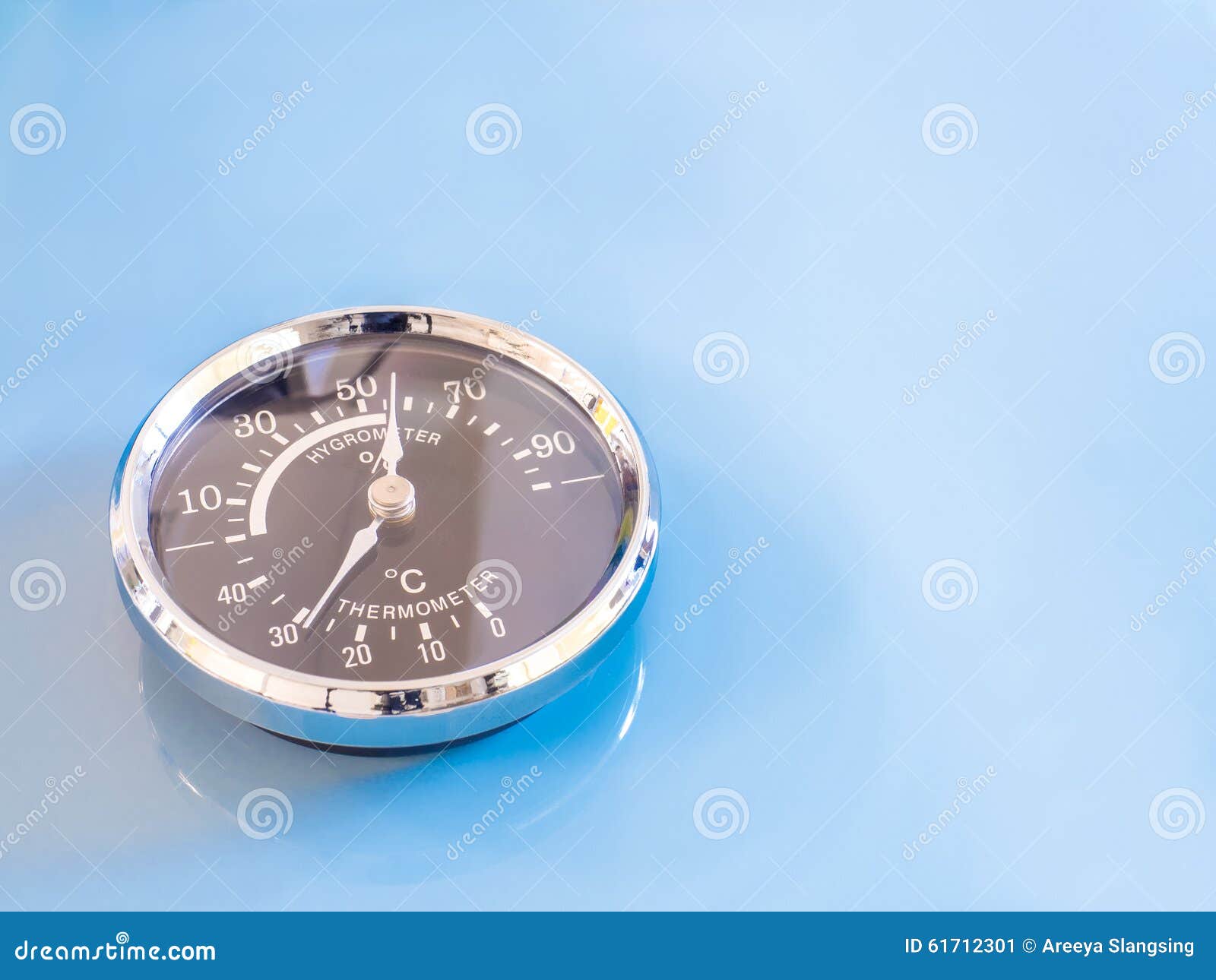 Vintage Circle Thermometer, Measure Temperature and Humidity of Stock ...