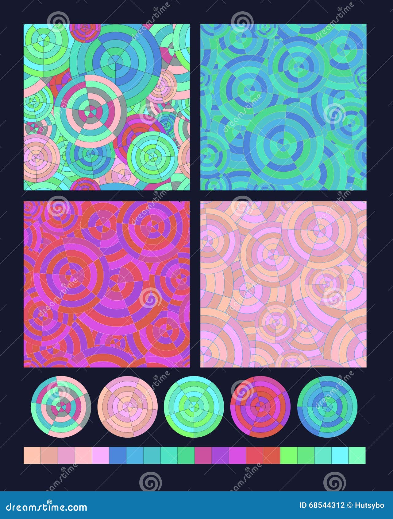 Vintage circles seamless stock vector. Illustration of geometry - 68544312