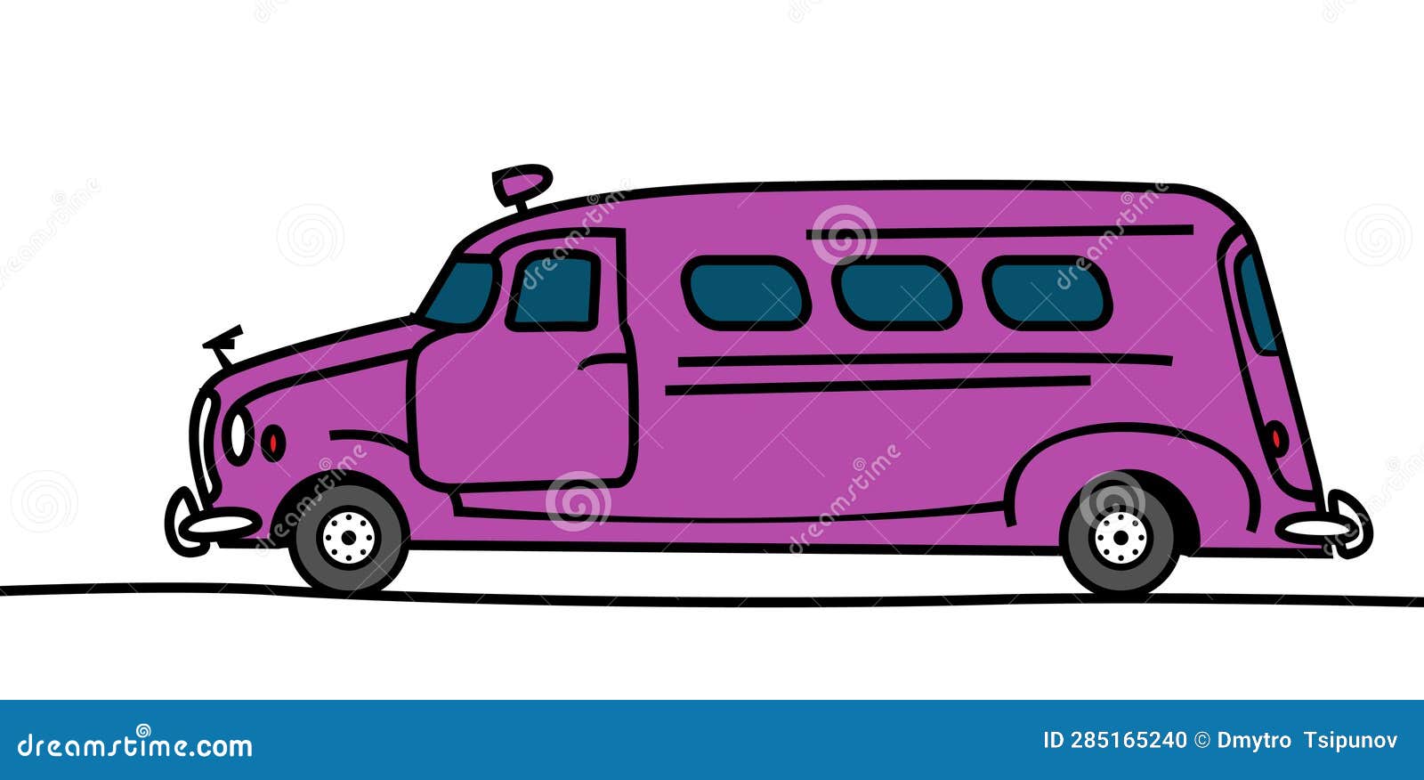 Vintage City Bus. Cartoon Image Stock Vector - Illustration of seats ...