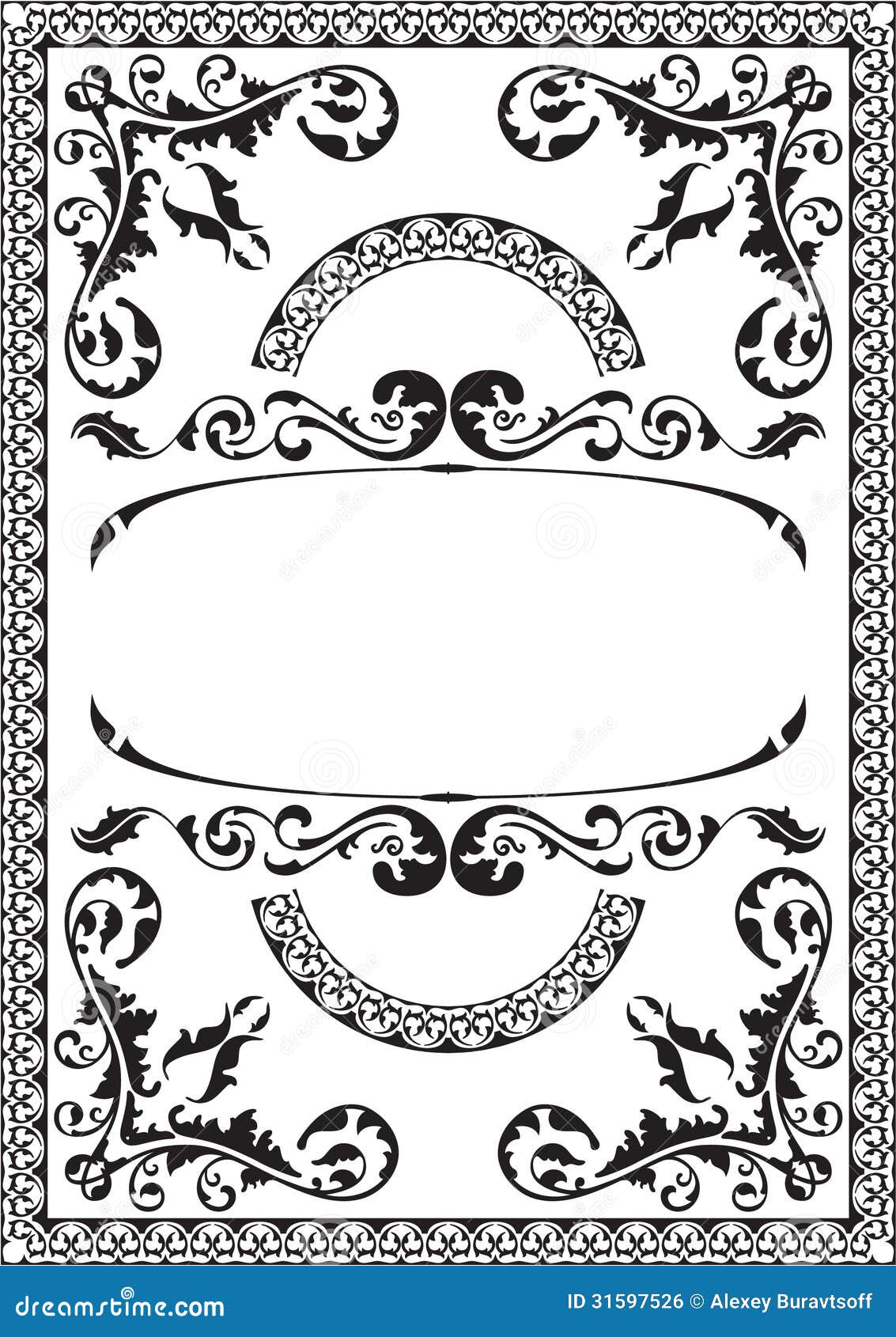 Vintage classic border stock vector. Illustration of interweaving ...