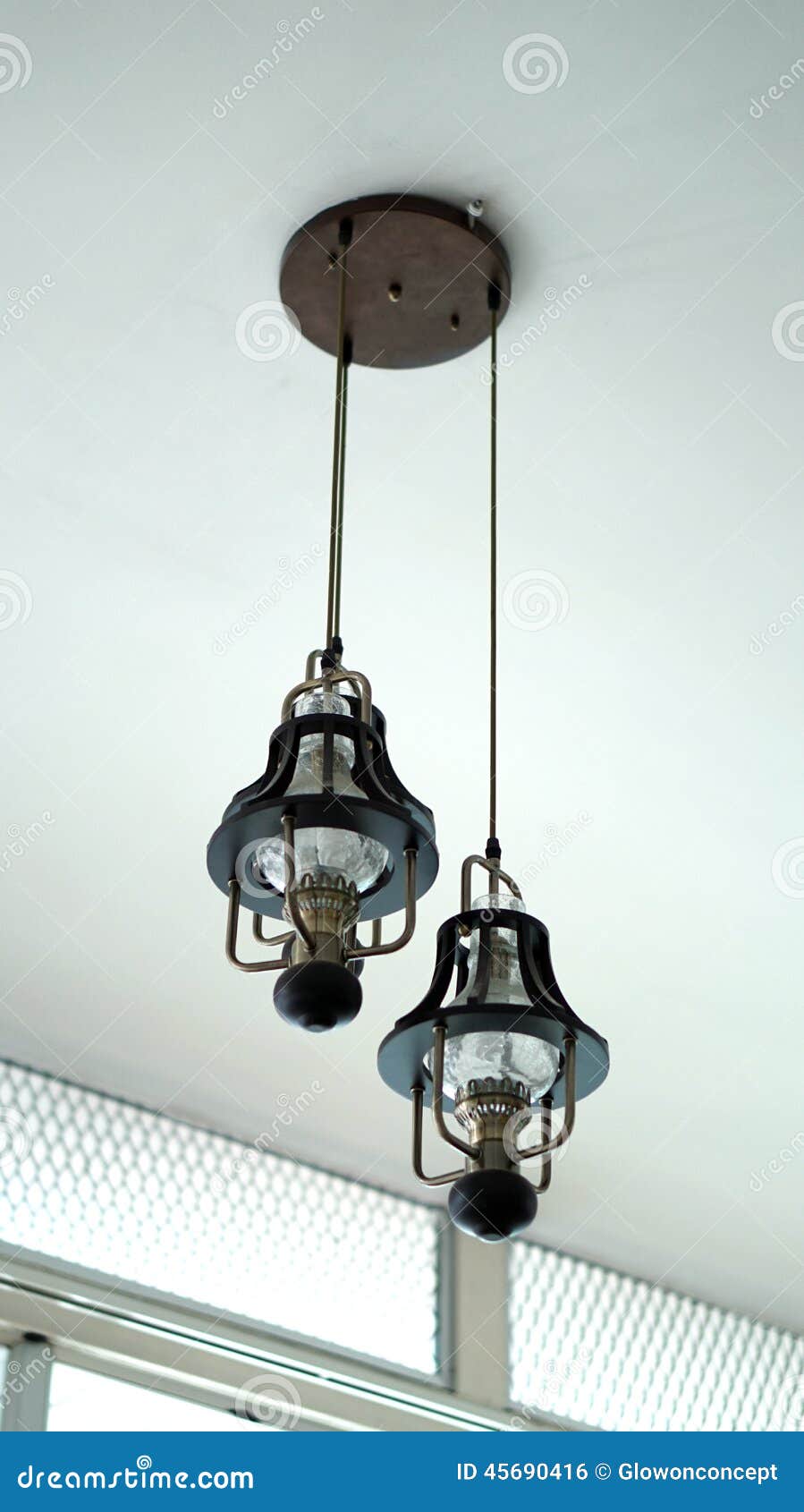 Vintage Classic Ceiling Lamp Stock Photo - Image of luminous, dark ...