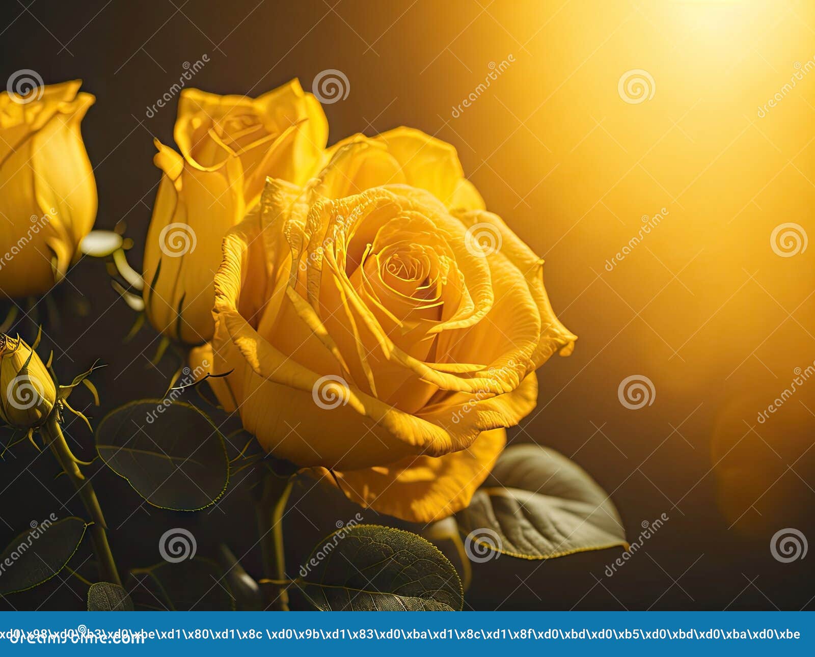 Vintage Classic Deep Yellow Rose Bouquet. Ai Generative Stock ...