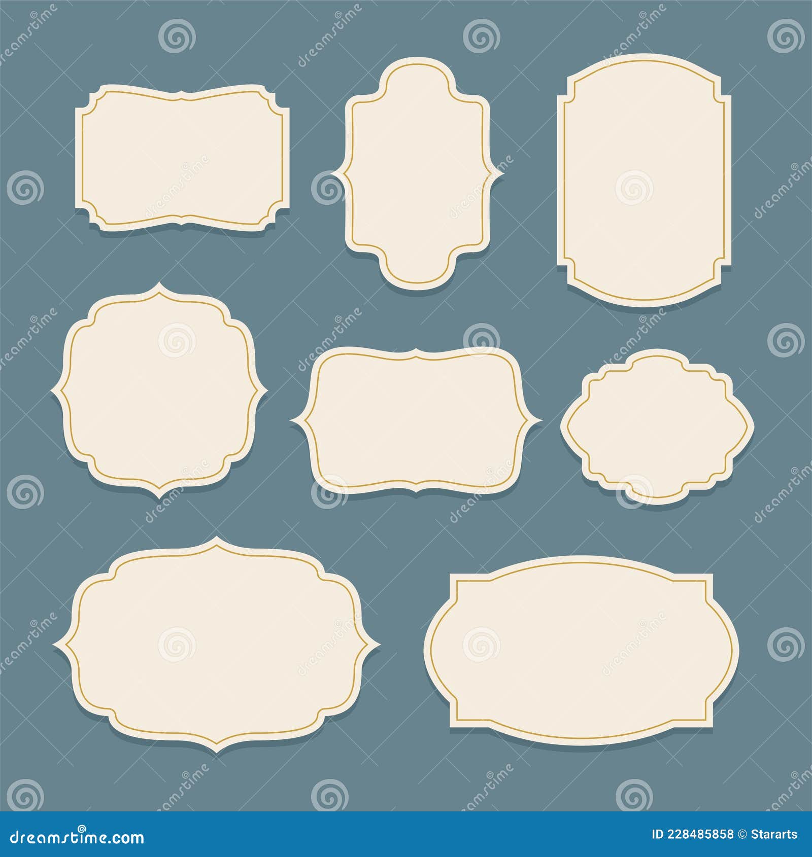 Vintage Classic Label Stickers Frame Set Stock Vector - Illustration of ...