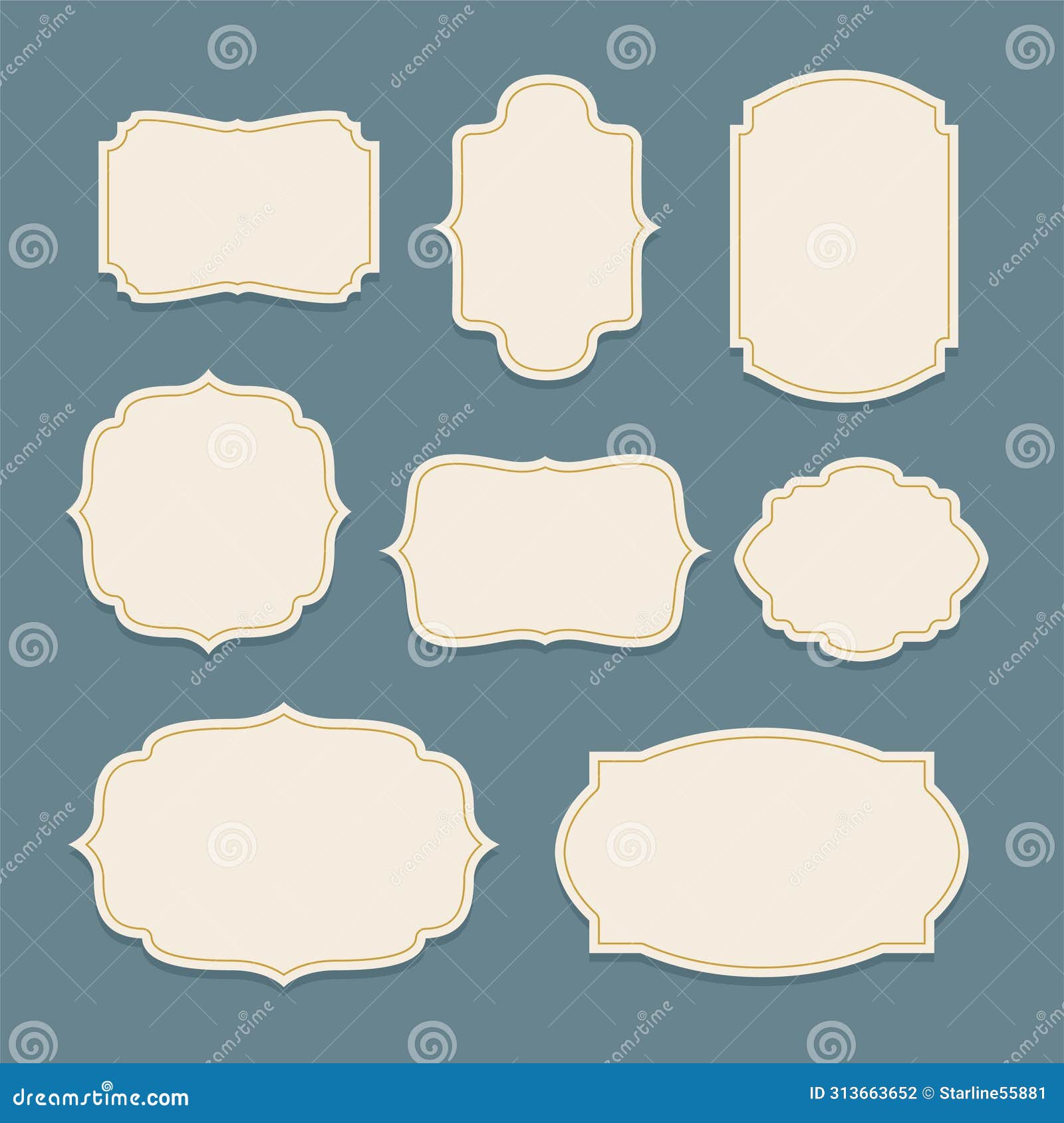 Vintage Classic Label Stickers Frame Set Stock Vector - Illustration of ...