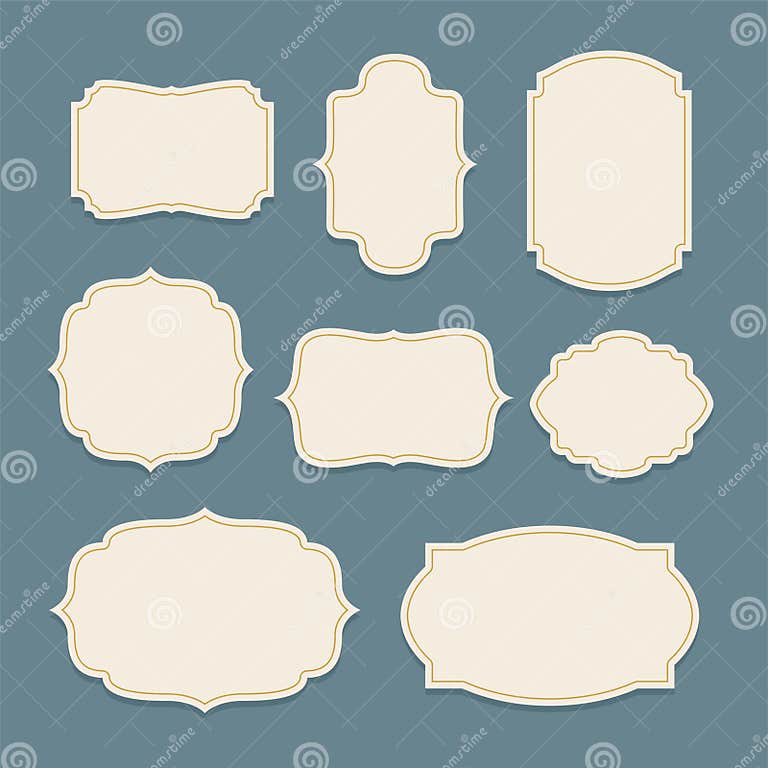 Vintage Classic Label Stickers Frame Set Stock Vector - Illustration of ...