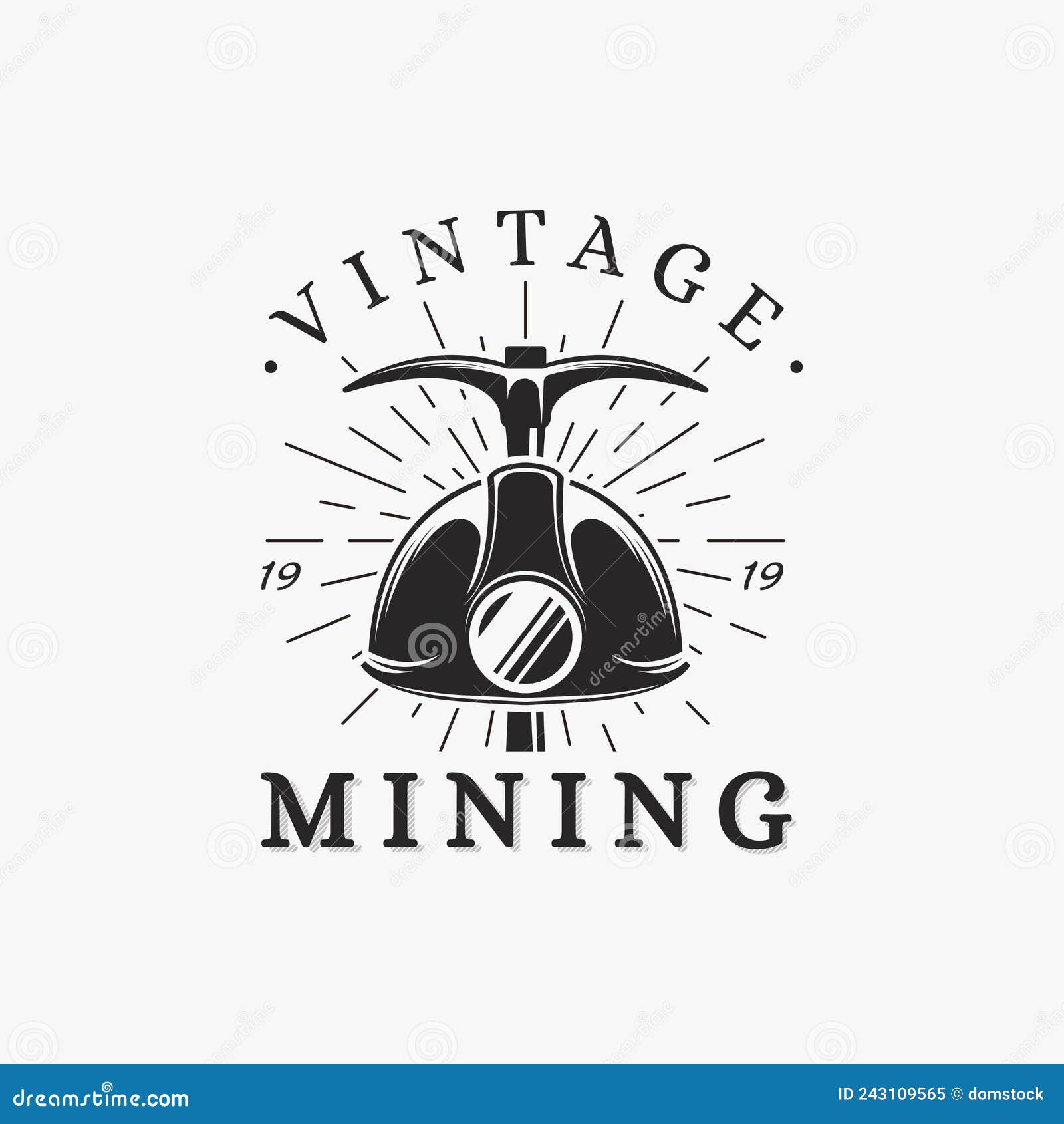 Set Of Mining Logo Vector Vintage Illustration Template Design . Mining ...