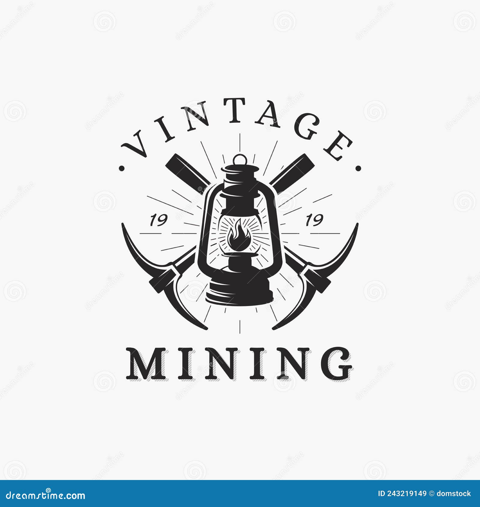 Vintage Classic Mining Logo Illustration Stock Vector - Illustration of ...