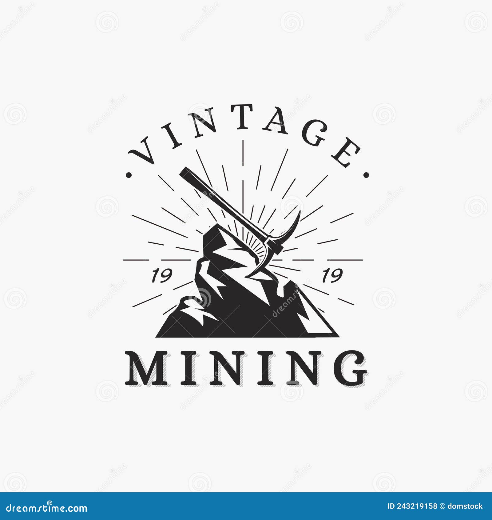 Set Of Mining Logo Vector Vintage Illustration Template Design . Mining ...