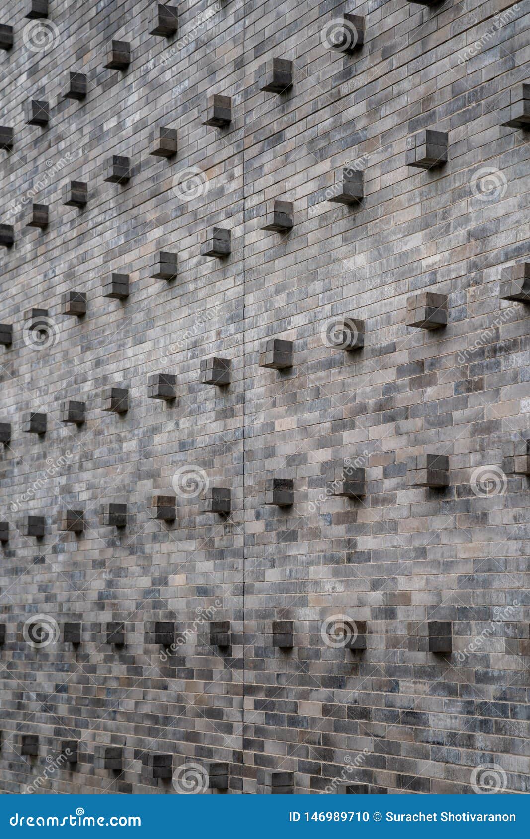 The Vintage Classic Old Cube Brick Stone Block on the Wall with the ...