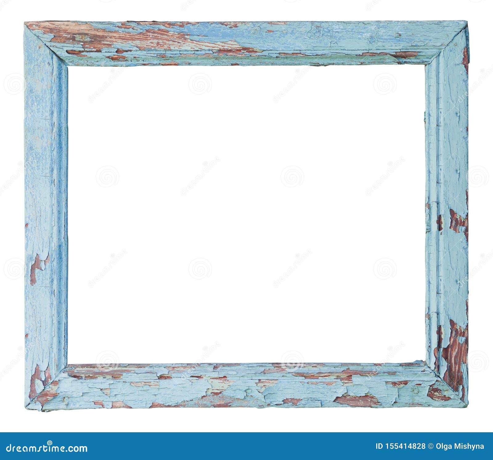 Vintage Classical Blue Painted Frame Isolated on White Stock Photo ...
