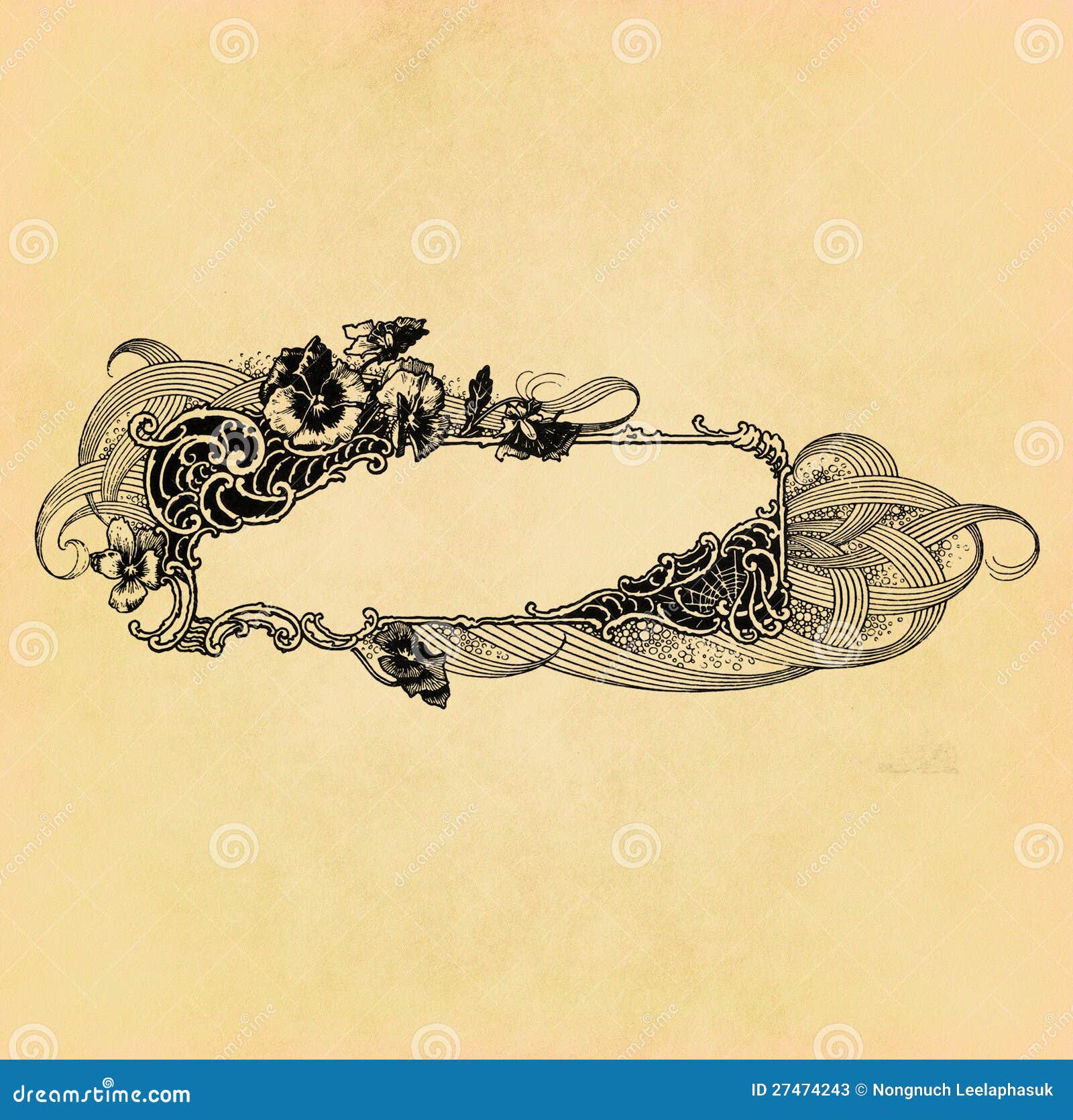 Vintage Classical Label on Old Paper Stock Illustration - Illustration ...