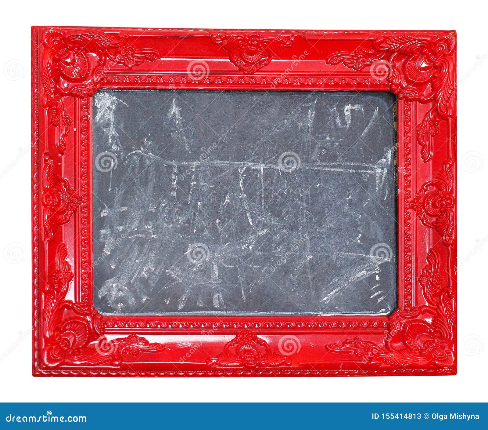 Vintage Classical Red Frame Isolated on White Stock Image - Image of ...
