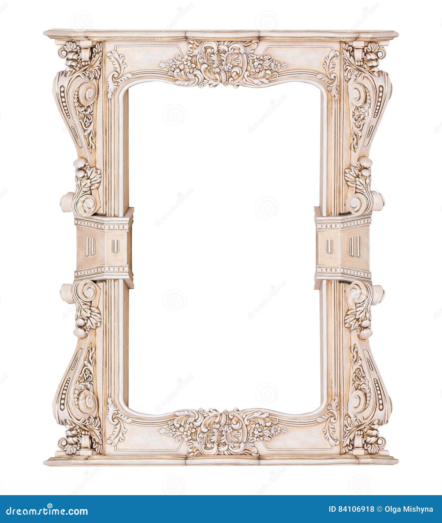 Vintage Classical White Rectangle Frame Stock Photo - Image of ...