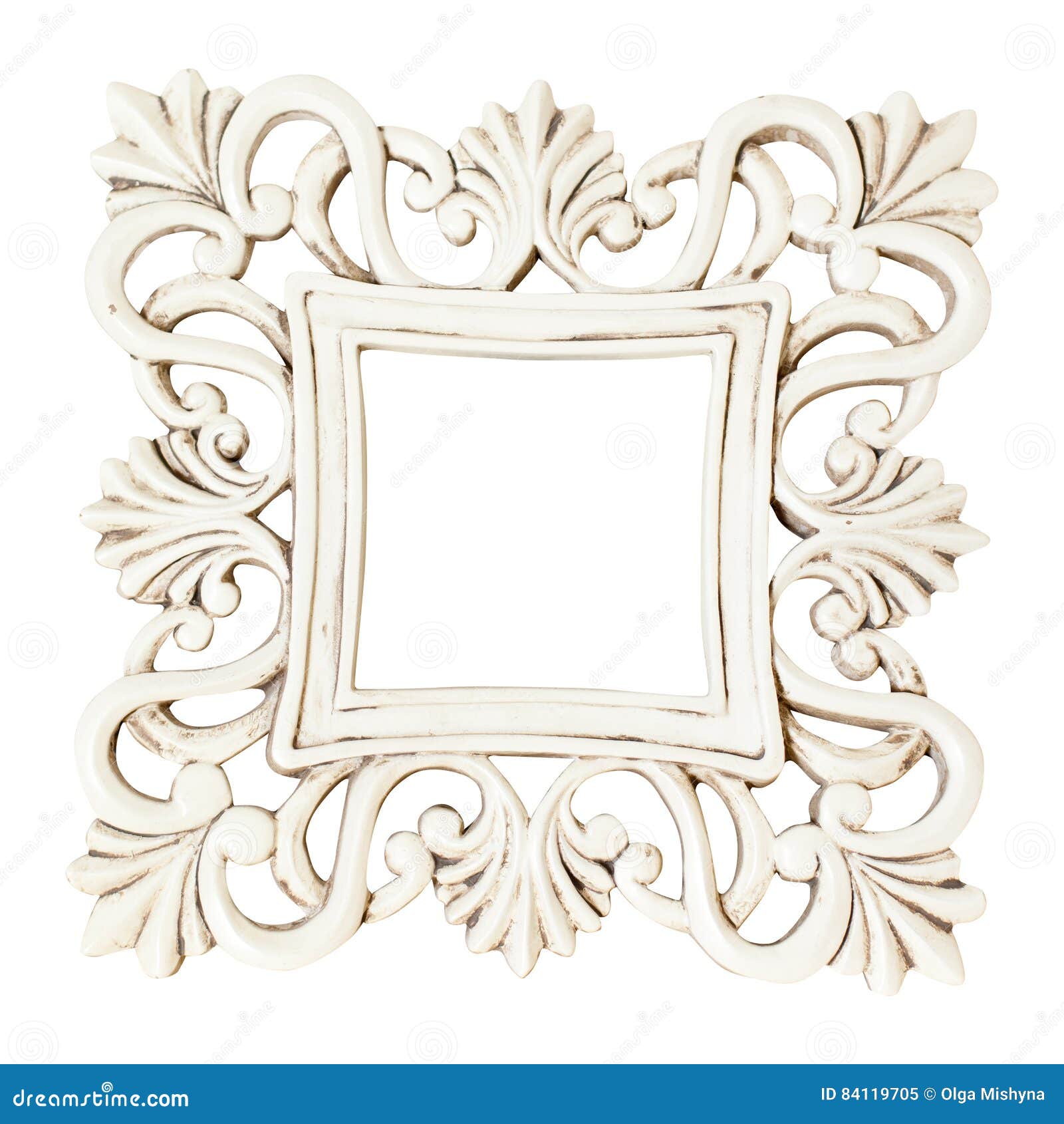 Vintage Classical White Rectangle Frame Stock Image - Image of elegant ...