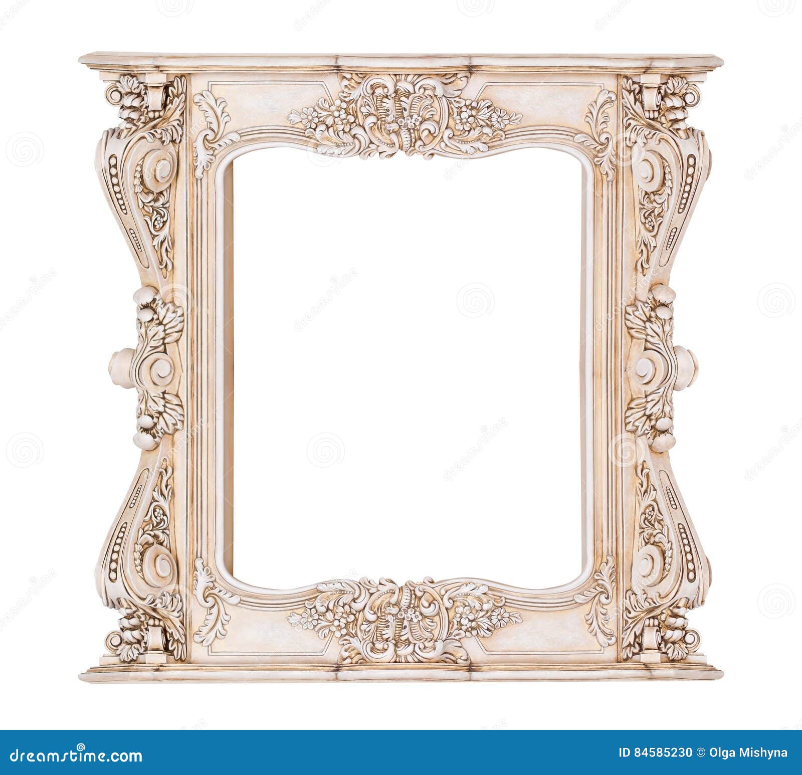 Vintage Classical White Rectangle Frame Stock Photo - Image of ...