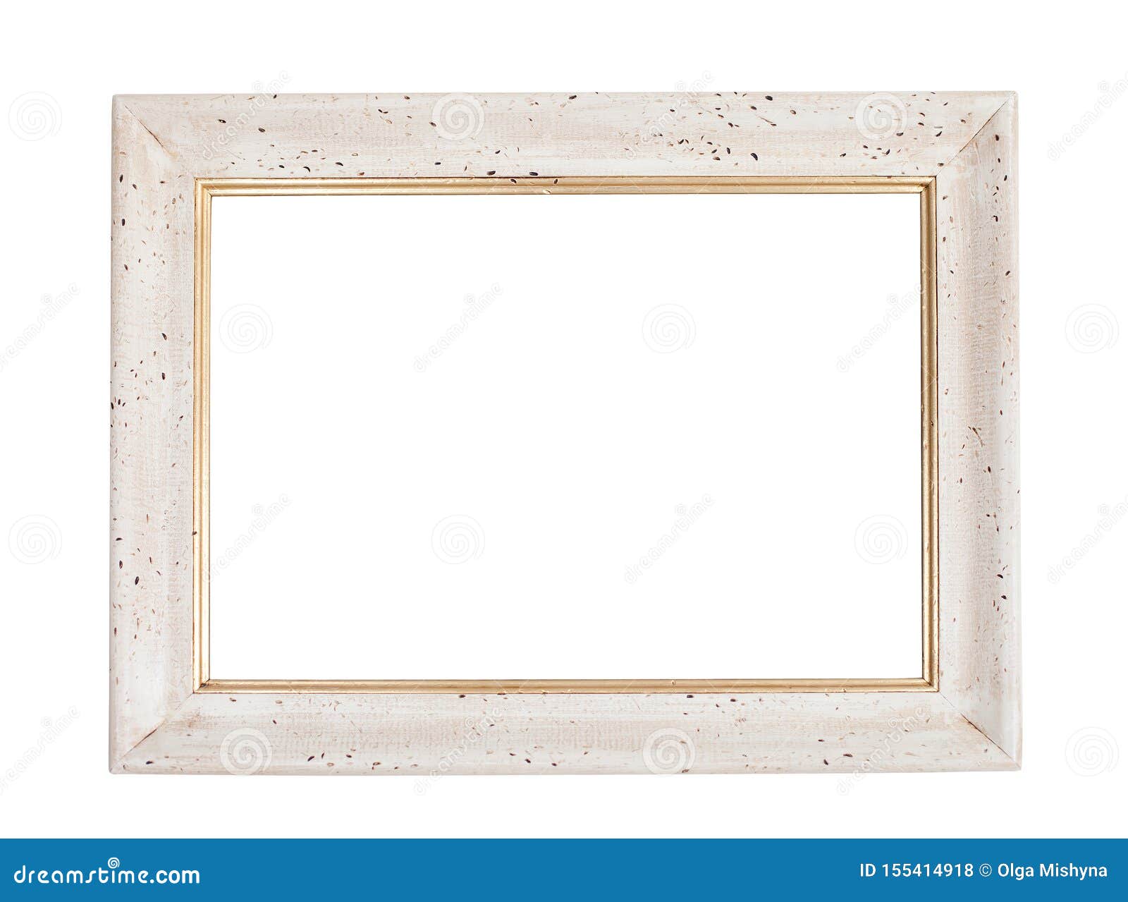 Vintage Classical Wooden Painted Frame Isolated on White Stock Photo ...