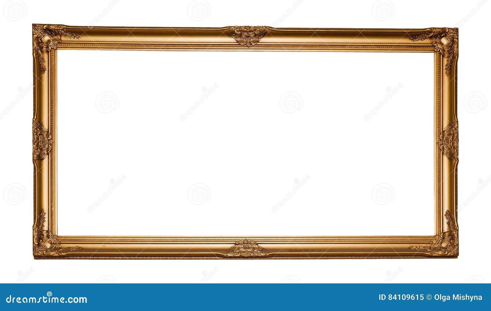 Vintage Classical Wooden Rectangle Frame Stock Image - Image of natural ...