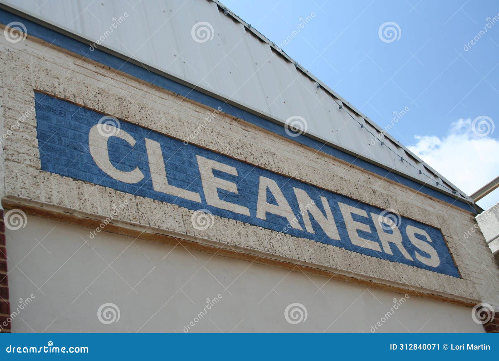 Vintage Cleaners Sign on Historic Building Front Stock Image - Image of ...