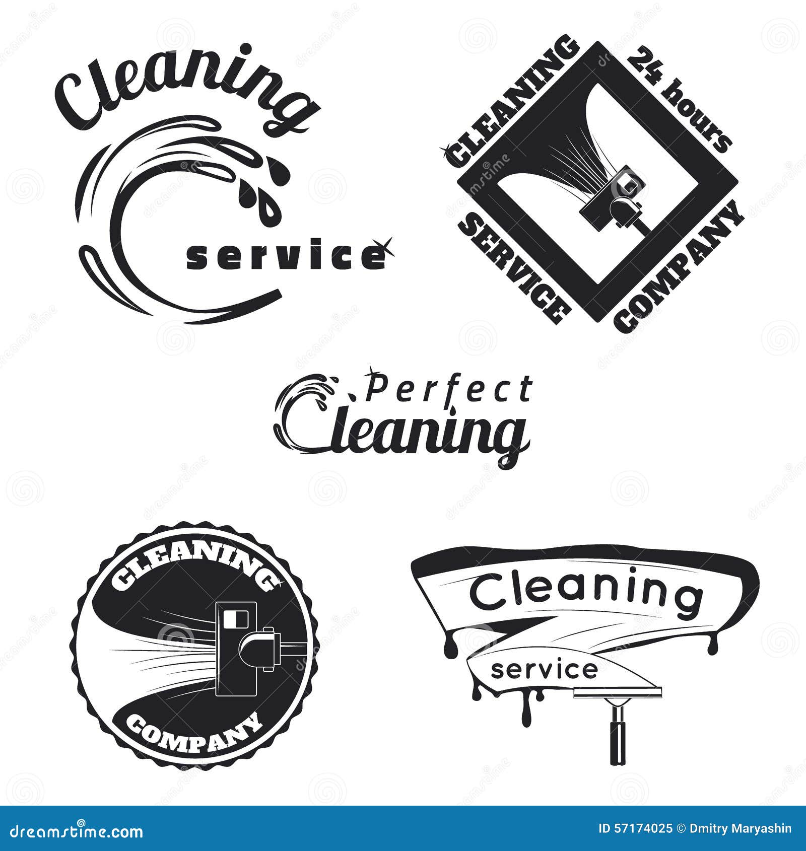 Vintage Cleaning Service Emblems Stock Vector - Illustration of clean ...