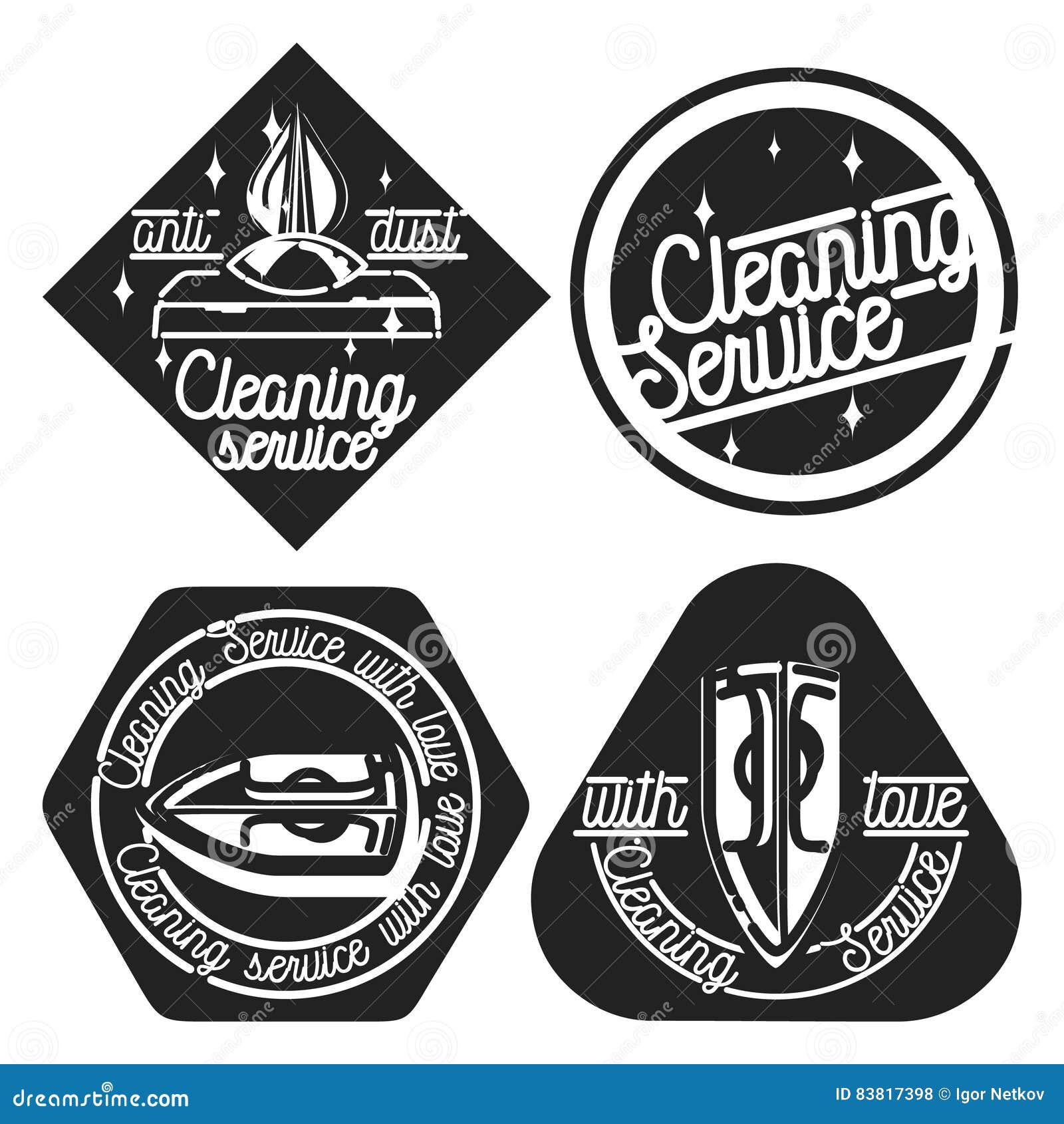 Vintage Cleaning Service Emblems Stock Vector - Illustration of concept ...