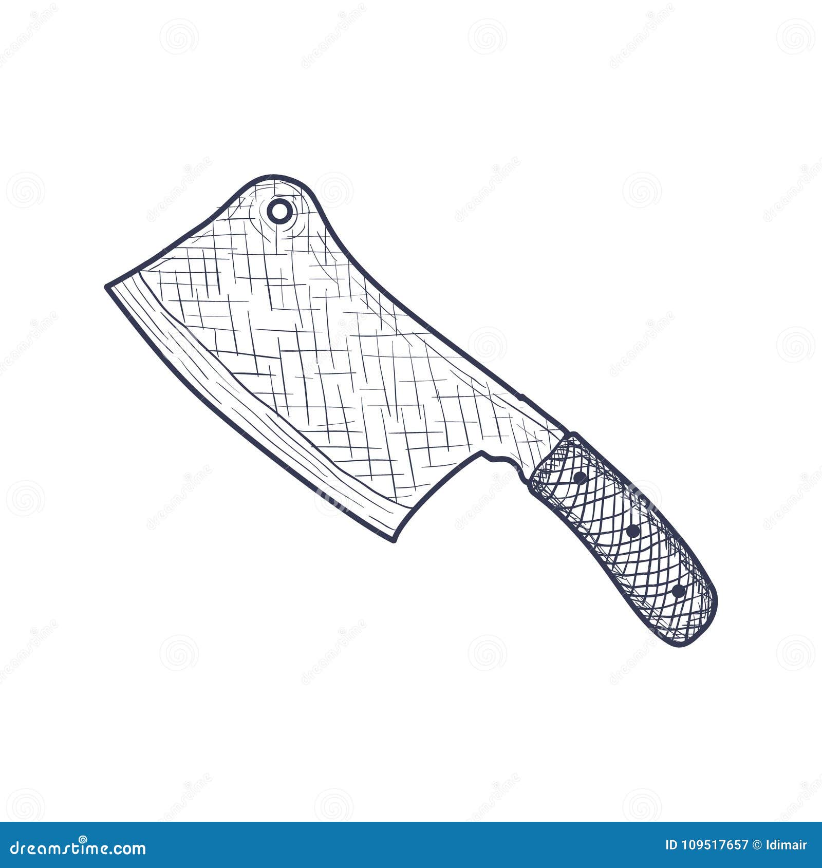 Vintage Cleaver Butcher Knife Engraved Illustration Vector Stock Vector Illustration Of Food