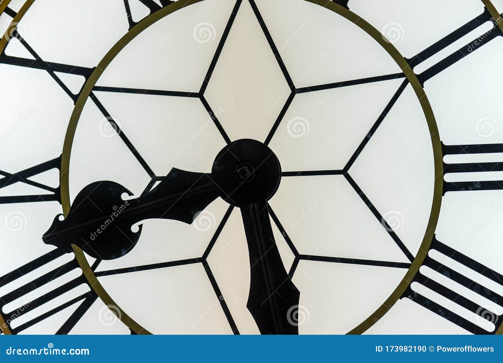 Vintage Clock.Ancient Ornamental Clock Face with Roman Numbers Stock ...