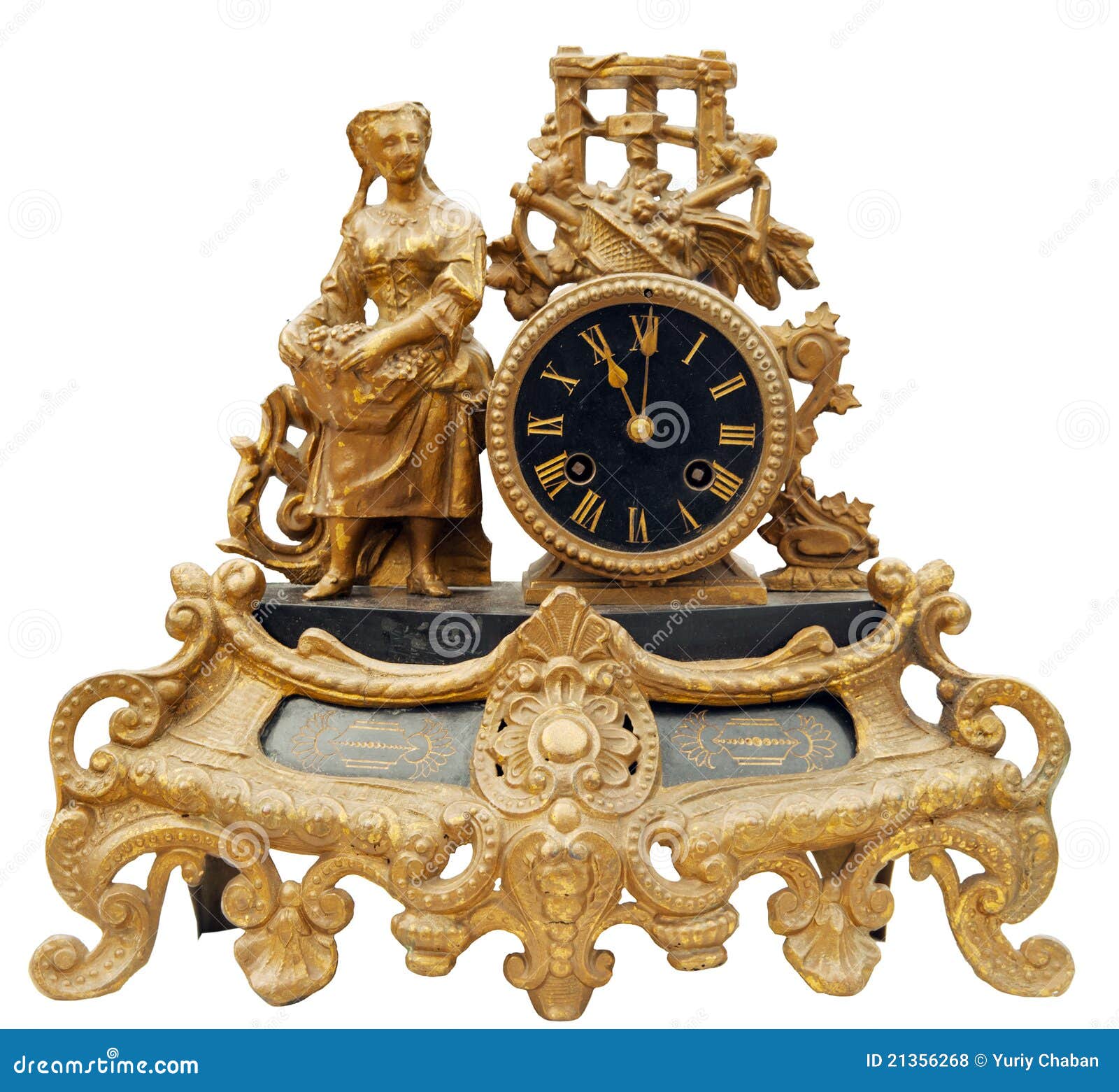 Vintage clock back stock photo. Image of isolated, ancient - 21356268