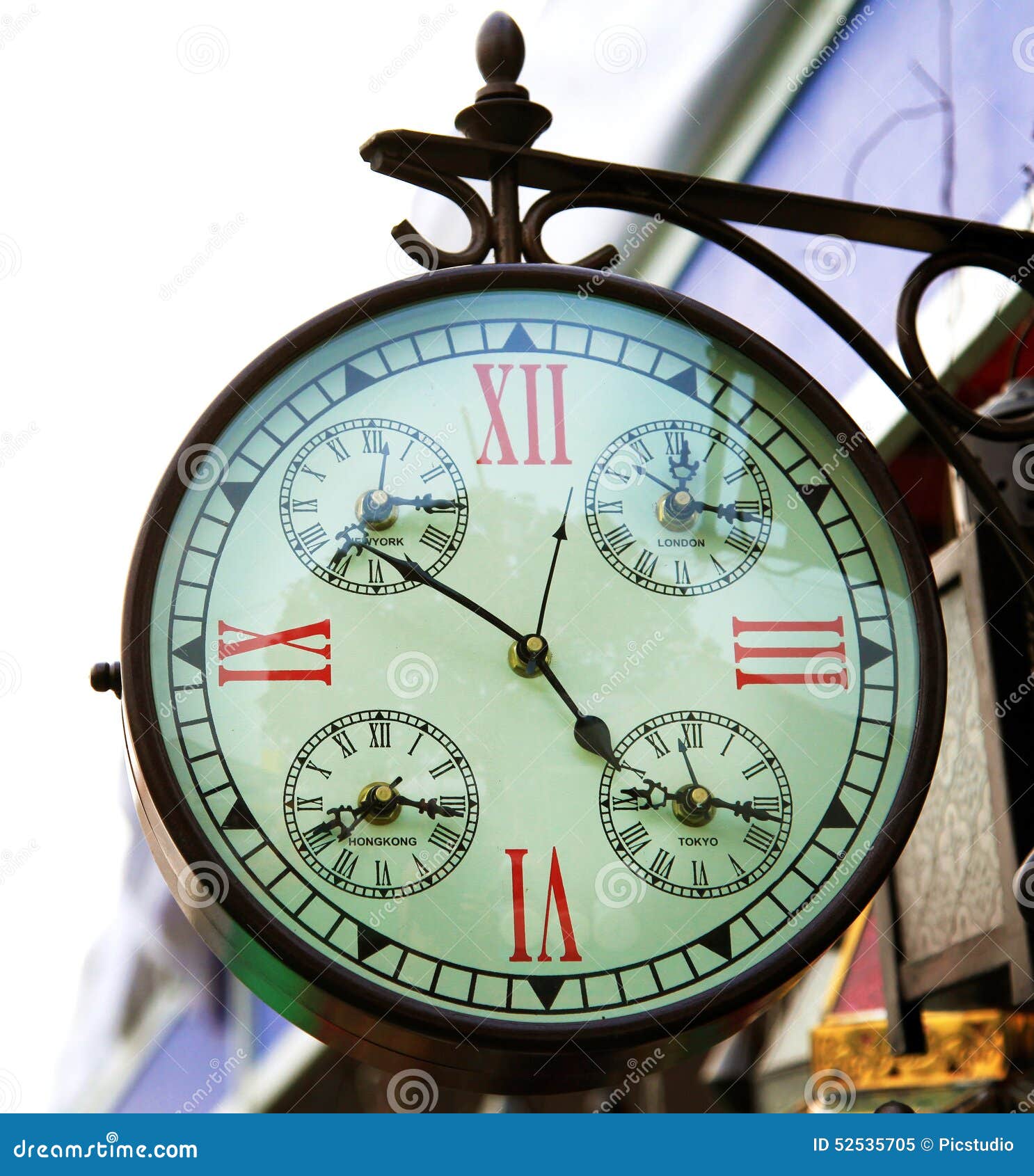 Vintage clock stock image. Image of vintage, hanging - 52535705