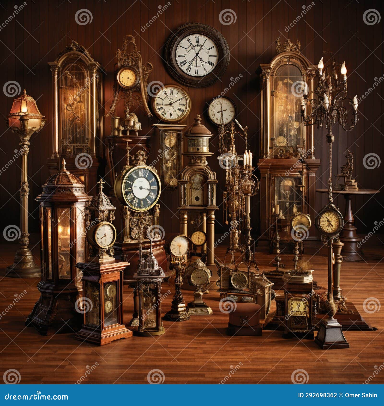 Vintage Clock Collection stock photo. Image of softly - 292698362