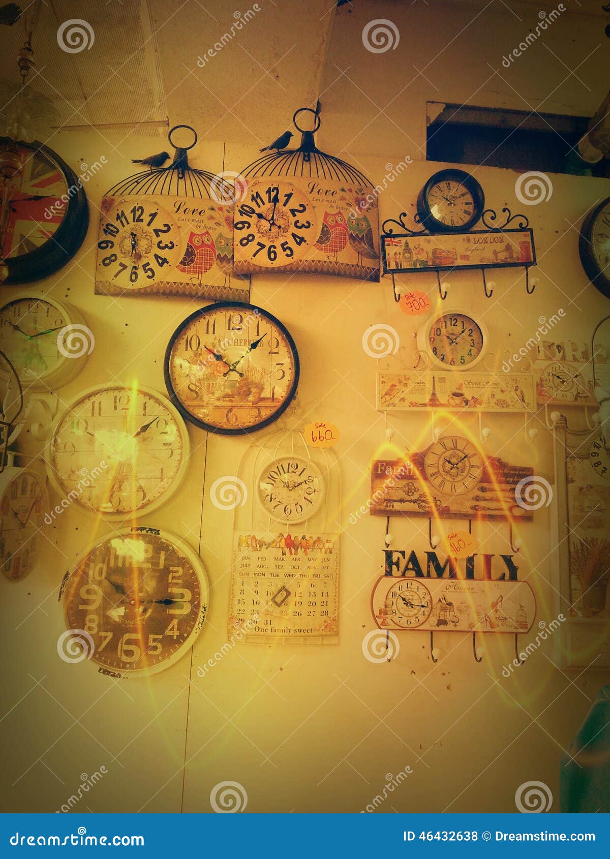 Vintage Clock Design Shop Time Editorial Stock Photo - Image of design ...