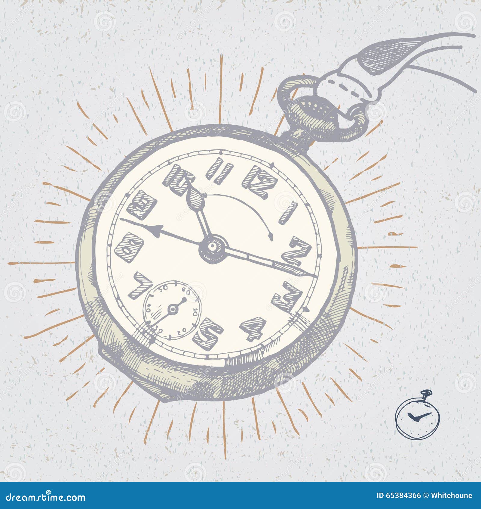 Vintage clock drawing stock vector. Illustration of button - 65384366