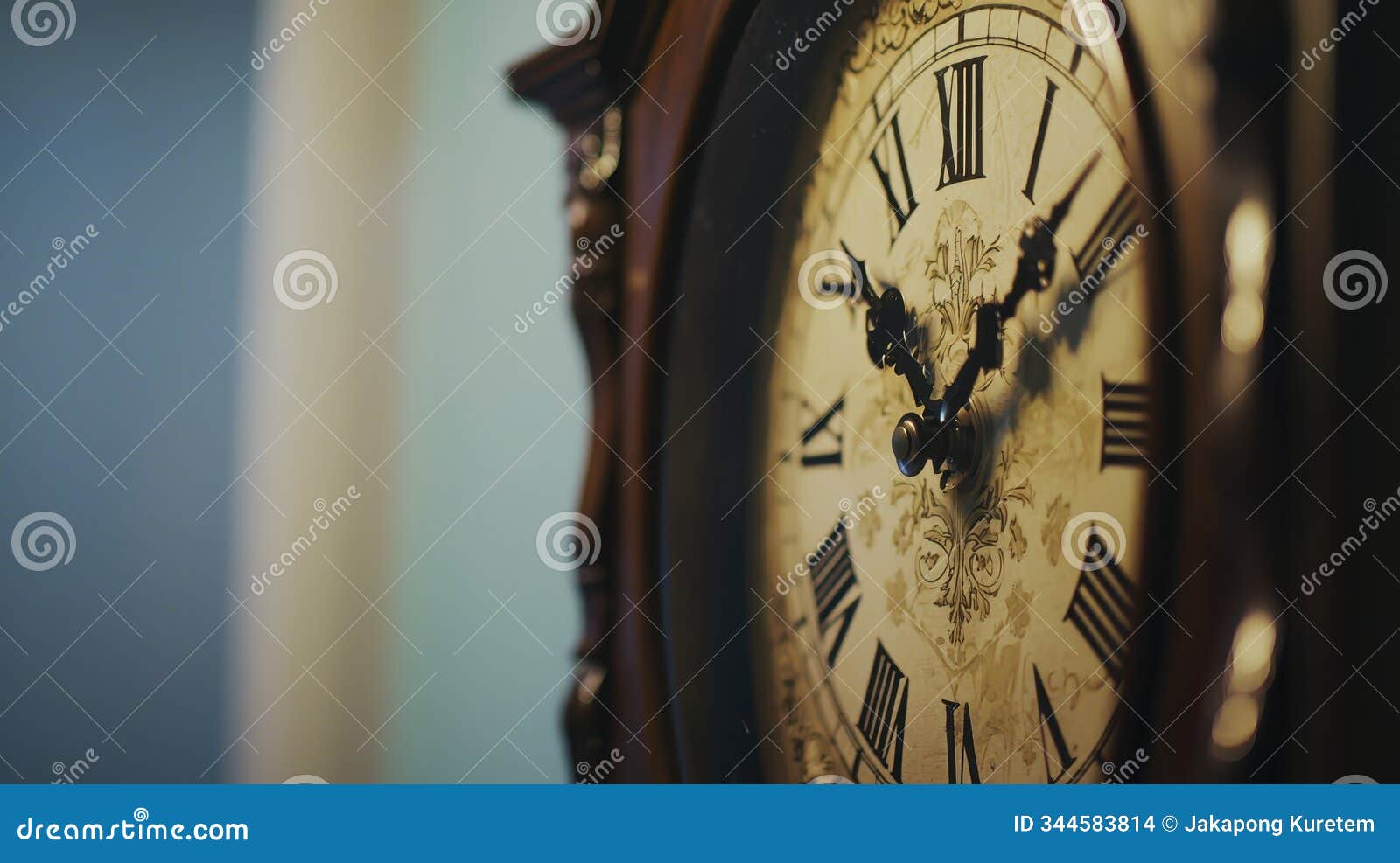 Vintage Clock Face Approaching Midnight Stock Photo - Image of waiting ...
