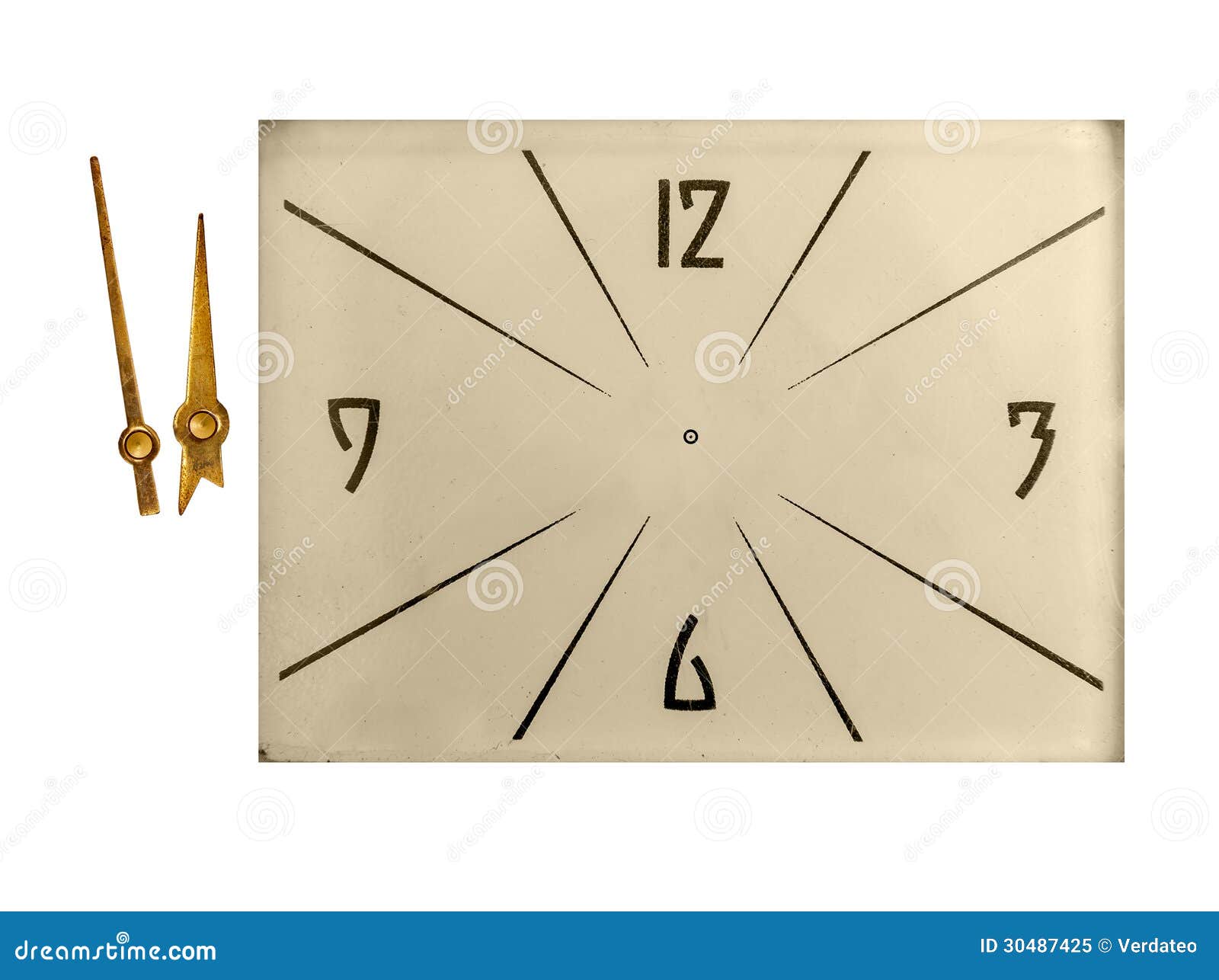 Vintage Clock Face Arrows Isolated with Clipping Path Stock Image ...