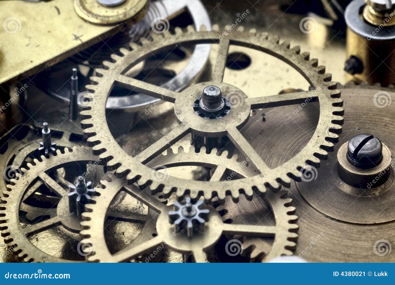 Vintage clock mechanism stock image. Image of teamwork - 4380021