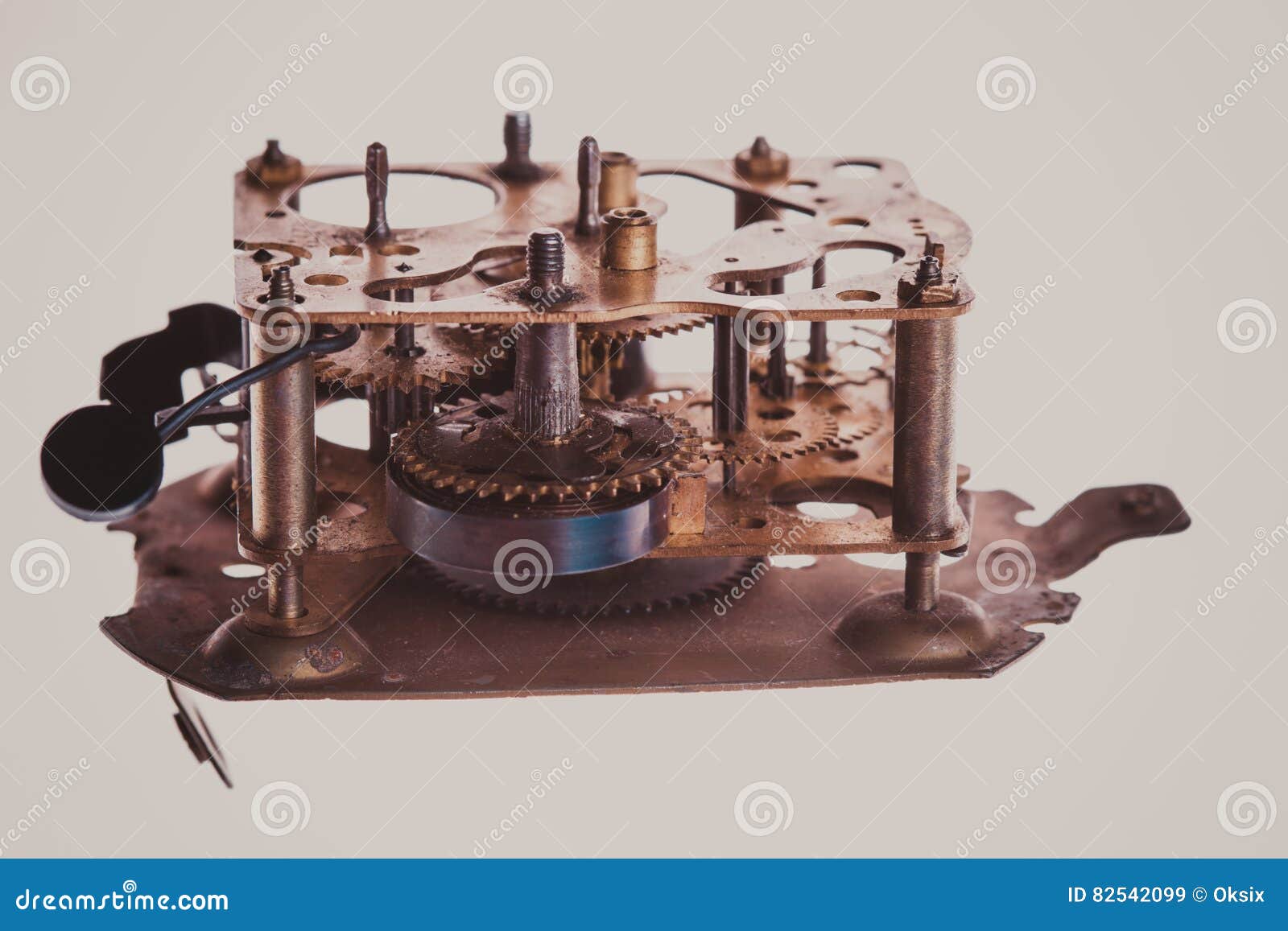Vintage clock mechanism stock image. Image of mechanical - 82542099