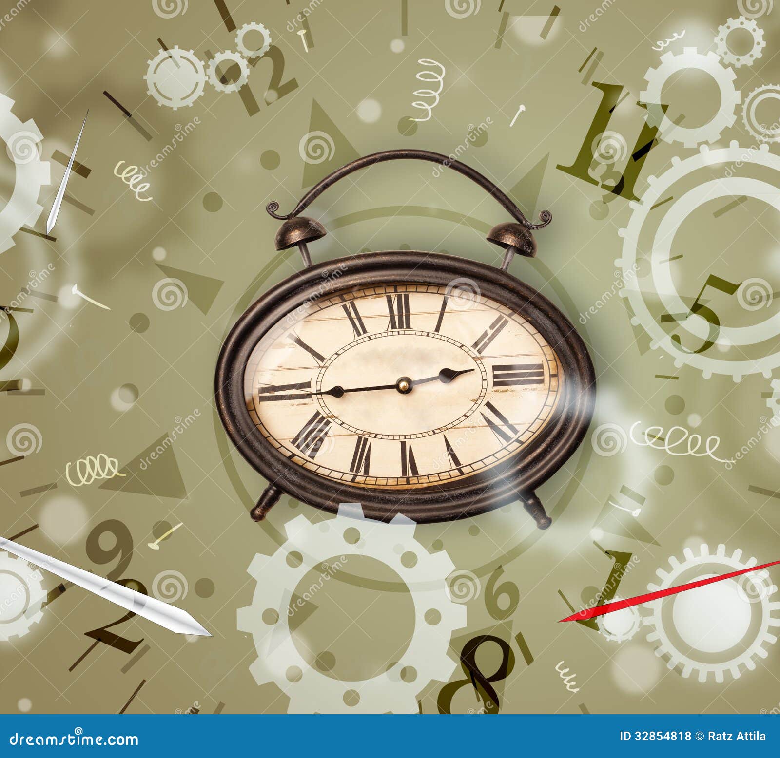 Vintage Clock with Numbers on the Side Stock Photo - Image of history ...