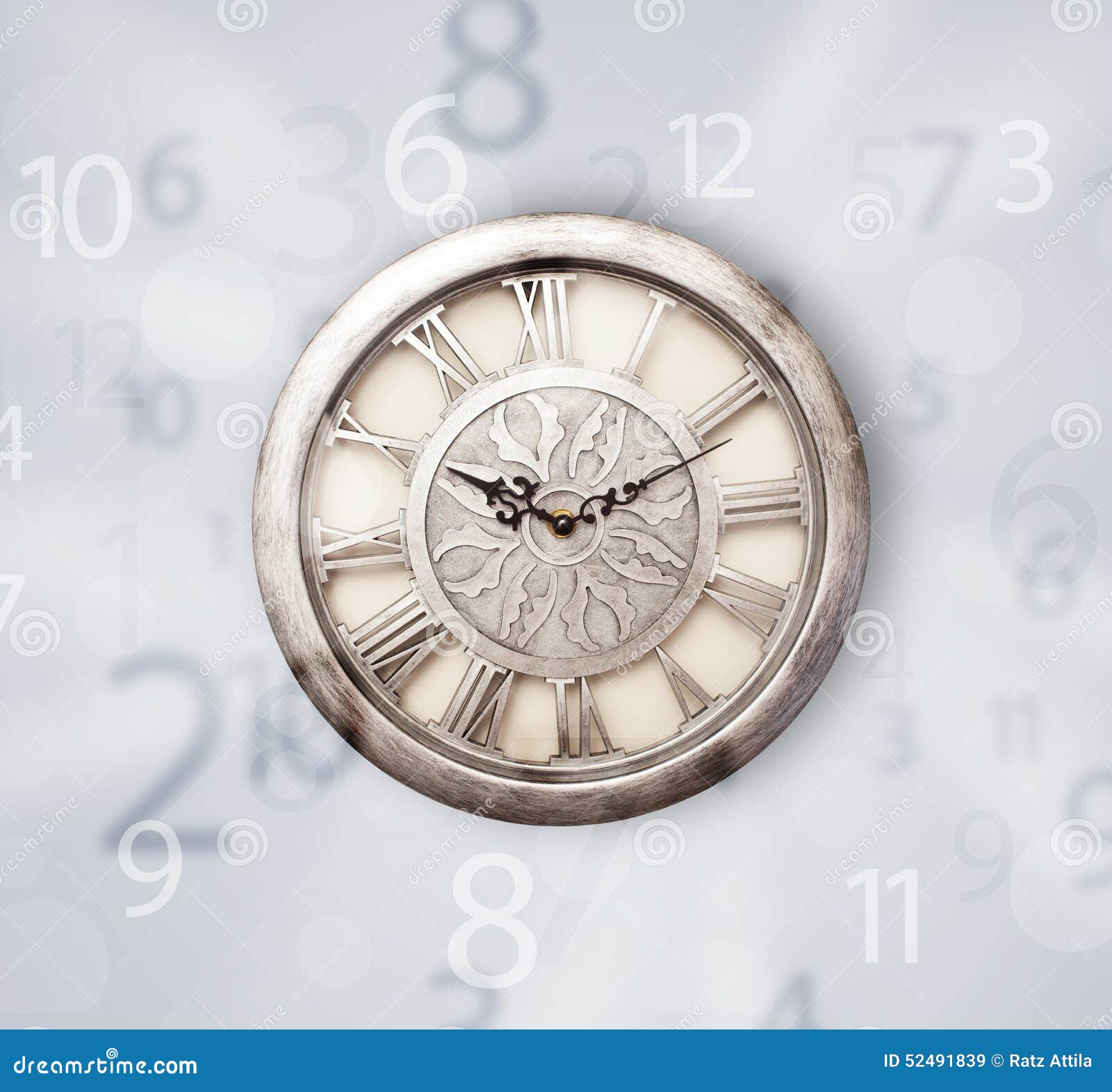 Vintage Clock with Numbers on the Side Stock Image - Image of circle ...