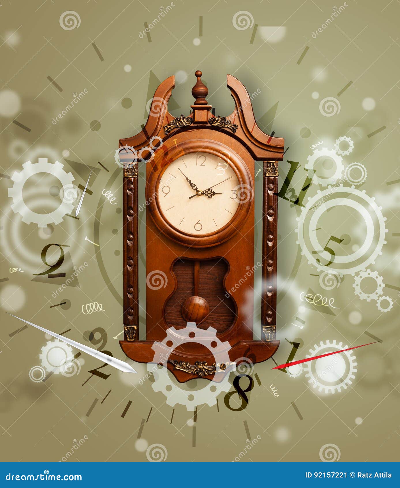 Vintage Clock with Numbers on the Side Stock Image - Image of minute ...