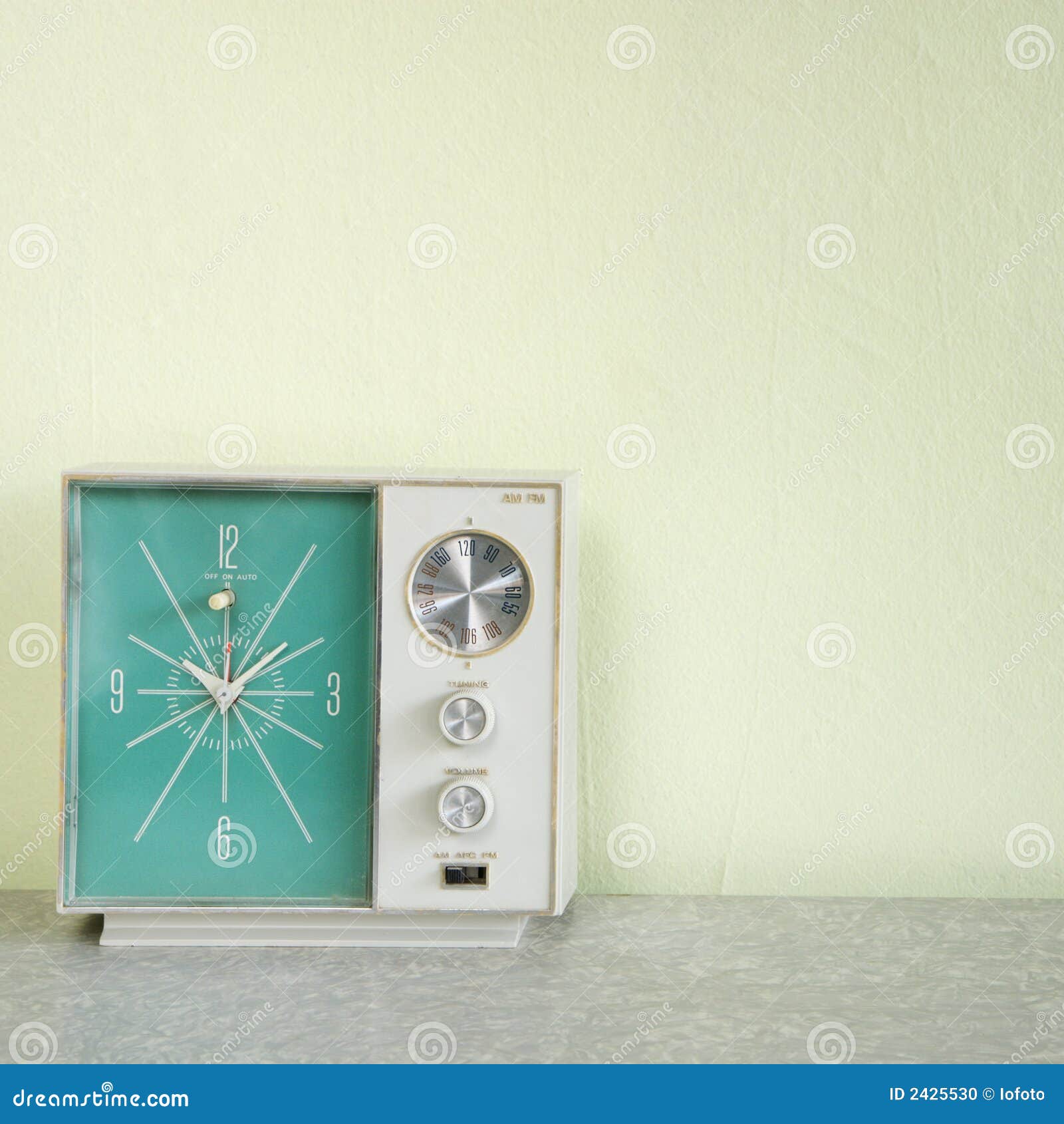 Vintage clock radio. stock photo. Image of face, space - 2425530