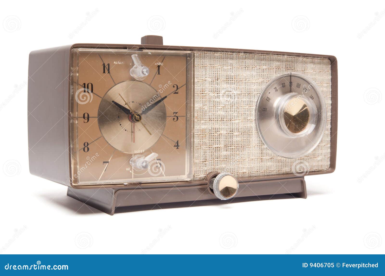 Vintage Clock Radio Isolated Stock Image - Image of vintage, clock: 9406705