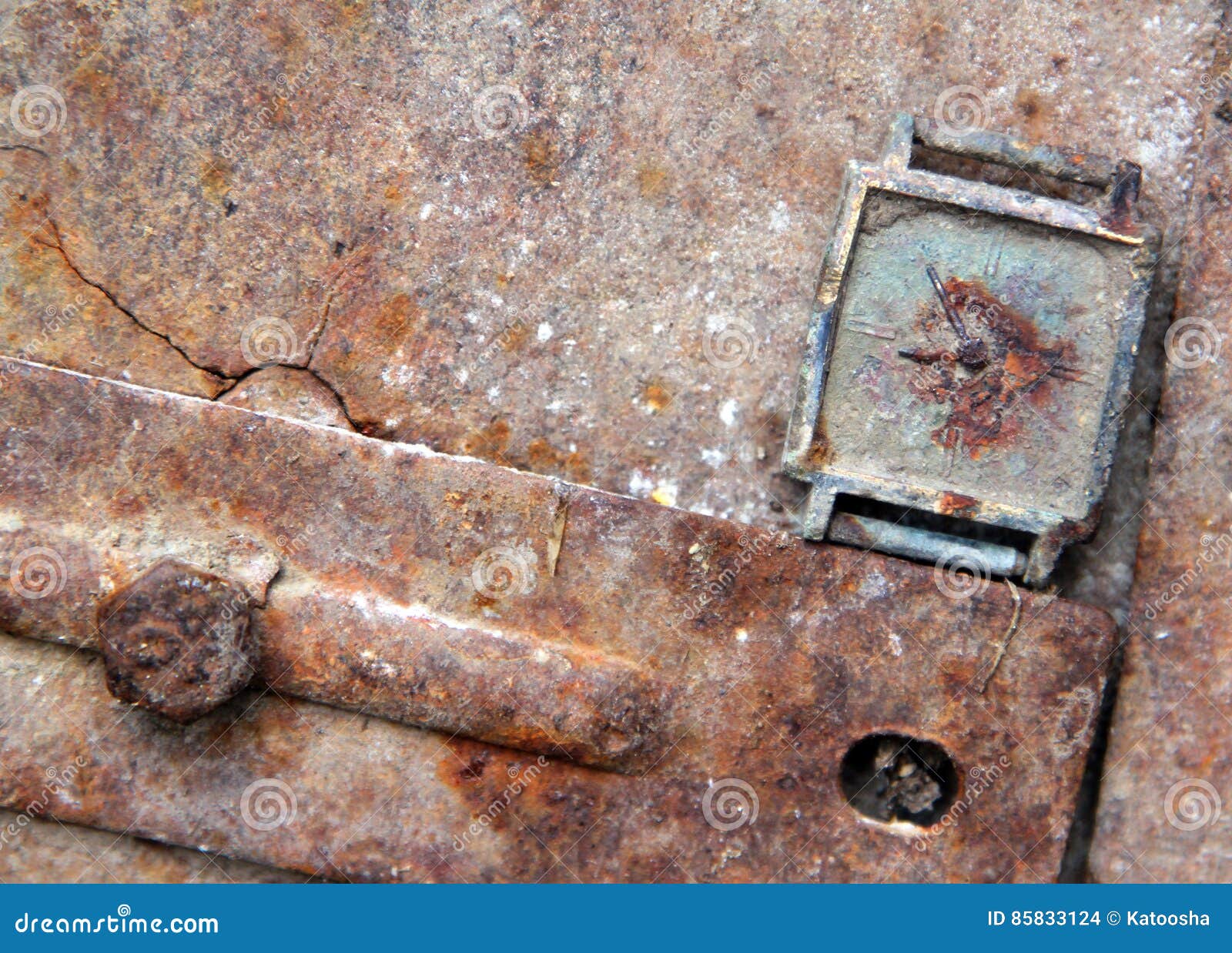 Vintage Clock on a Rusty Background Stock Photo - Image of moment ...
