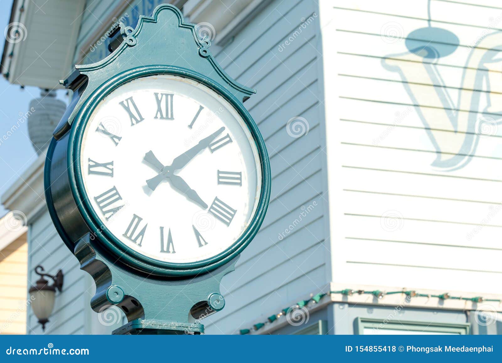 Vintage Clock Tower in the Village. Stock Photo - Image of metal ...
