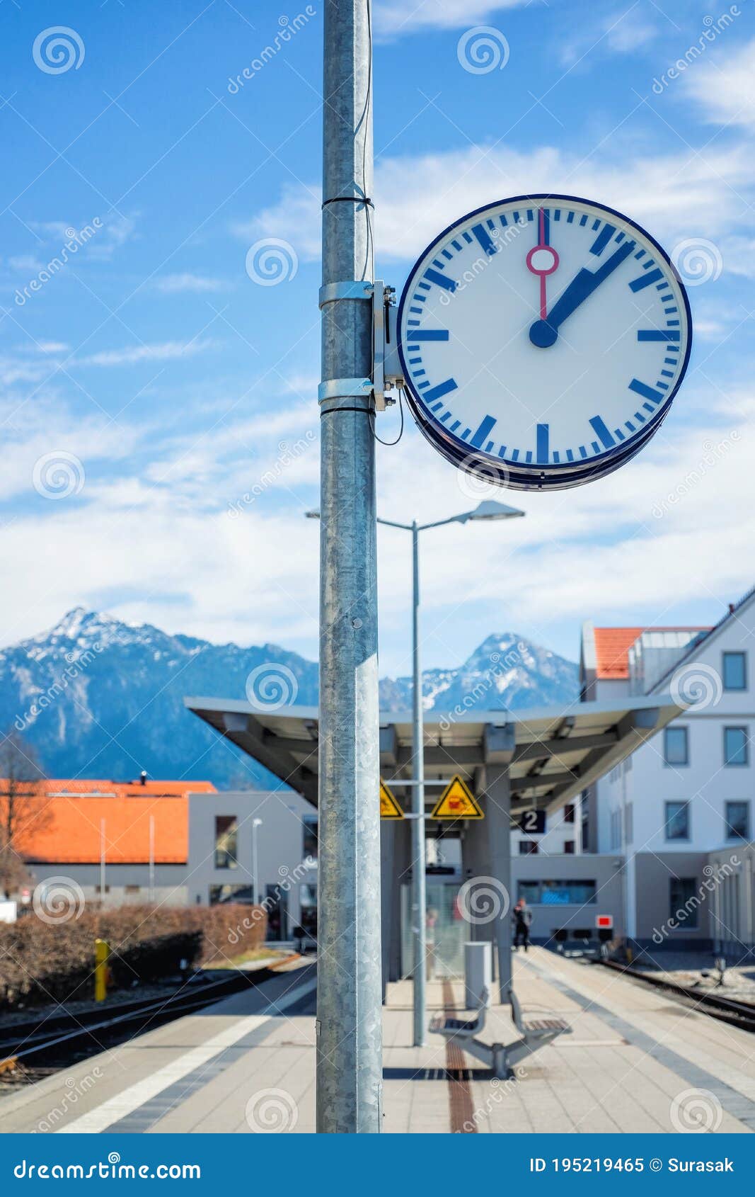 Vintage Clock in Train Station Stock Image - Image of round, outdoor ...