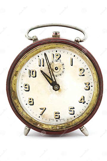 Vintage clock on white stock photo. Image of clock, isolated - 13350688
