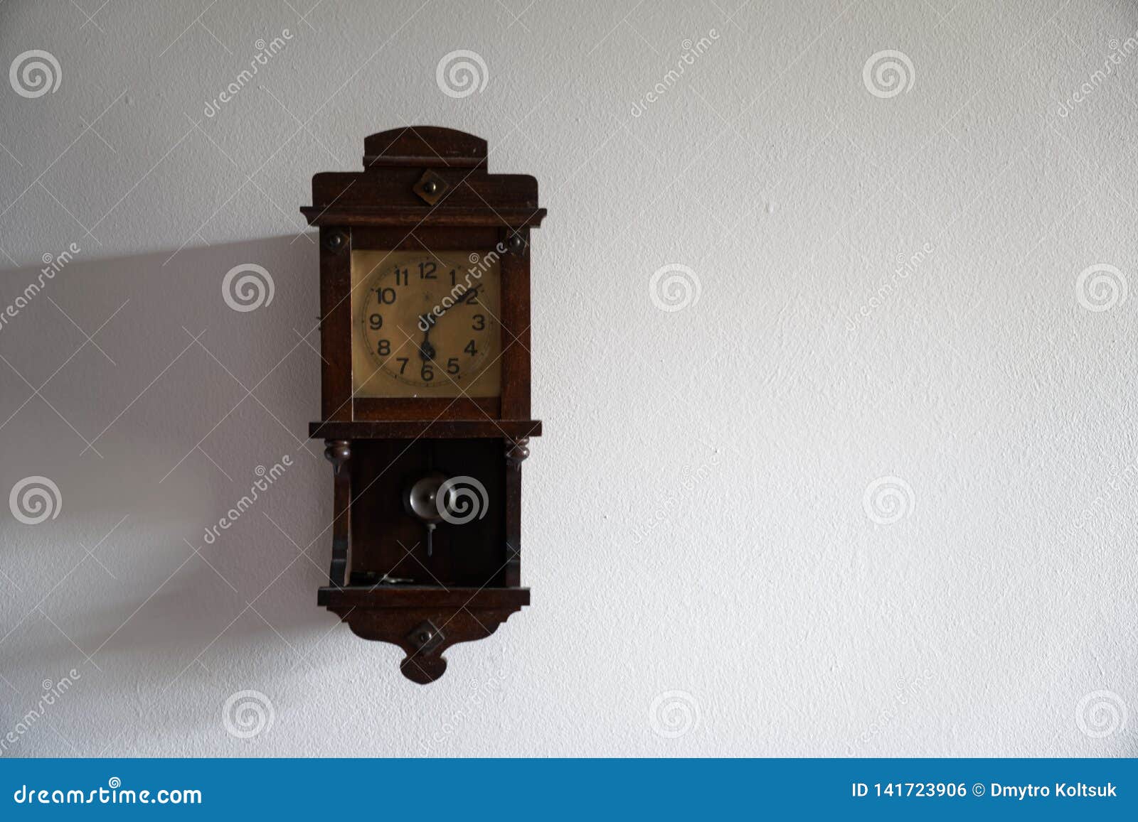 Vintage Clock Whith Time on the Wall Stock Photo - Image of design ...