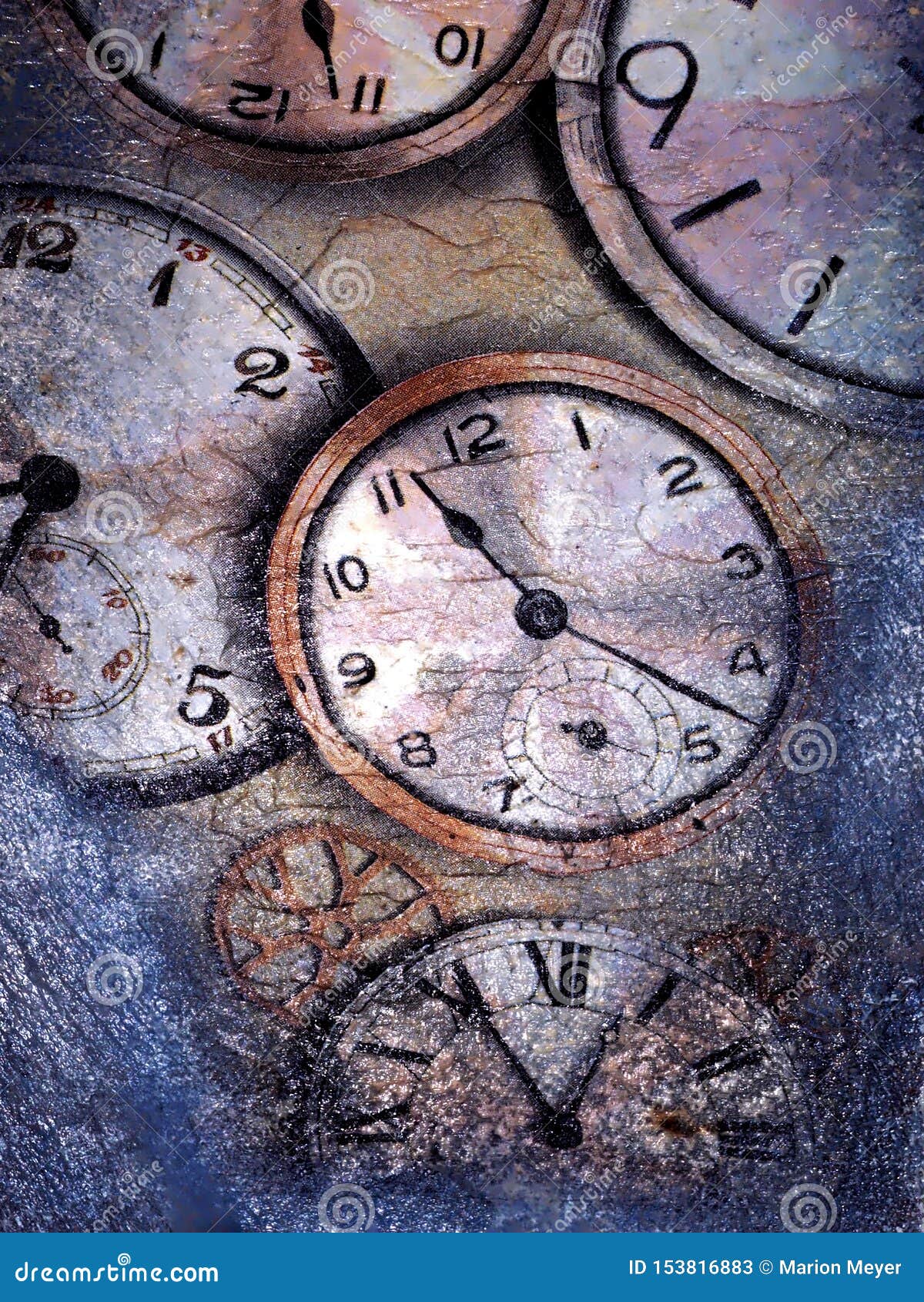 Vintage Clocks Show the Time Stock Image - Image of spell, hours: 153816883